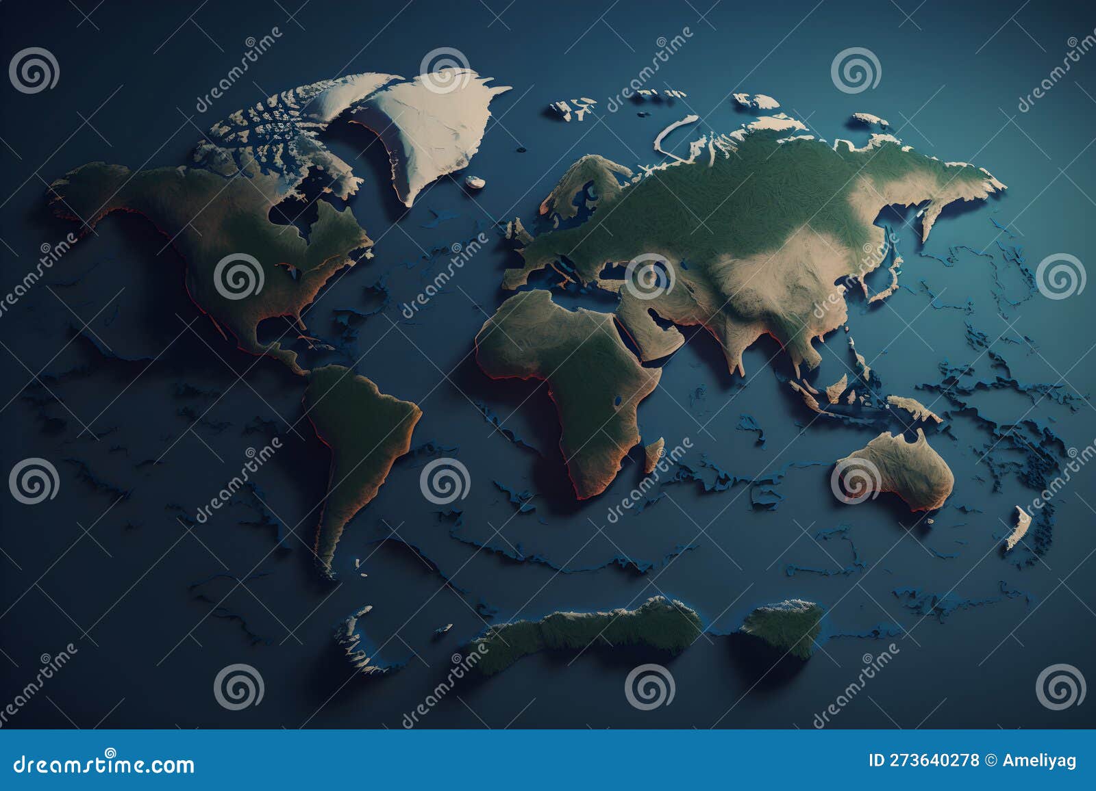 World Map Layout, Image of Countries, Land and Water on the Globe ...