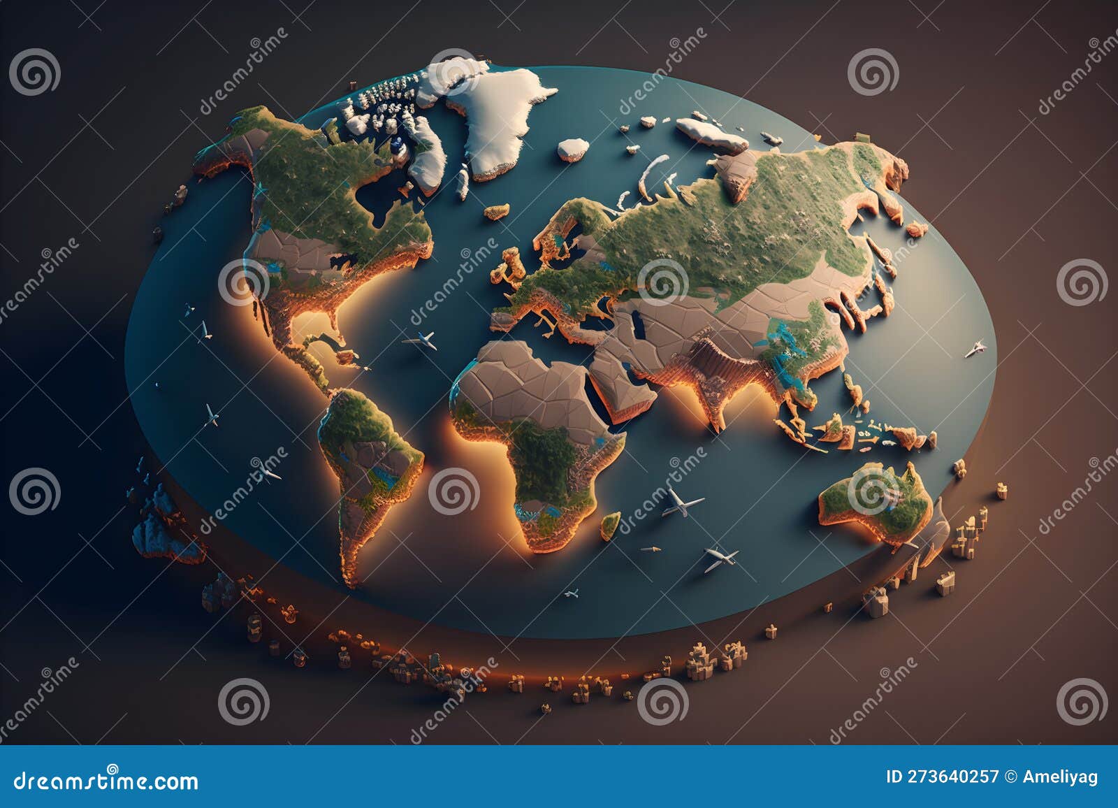 World Map Layout, Image of Countries, Land and Water on the Globe ...