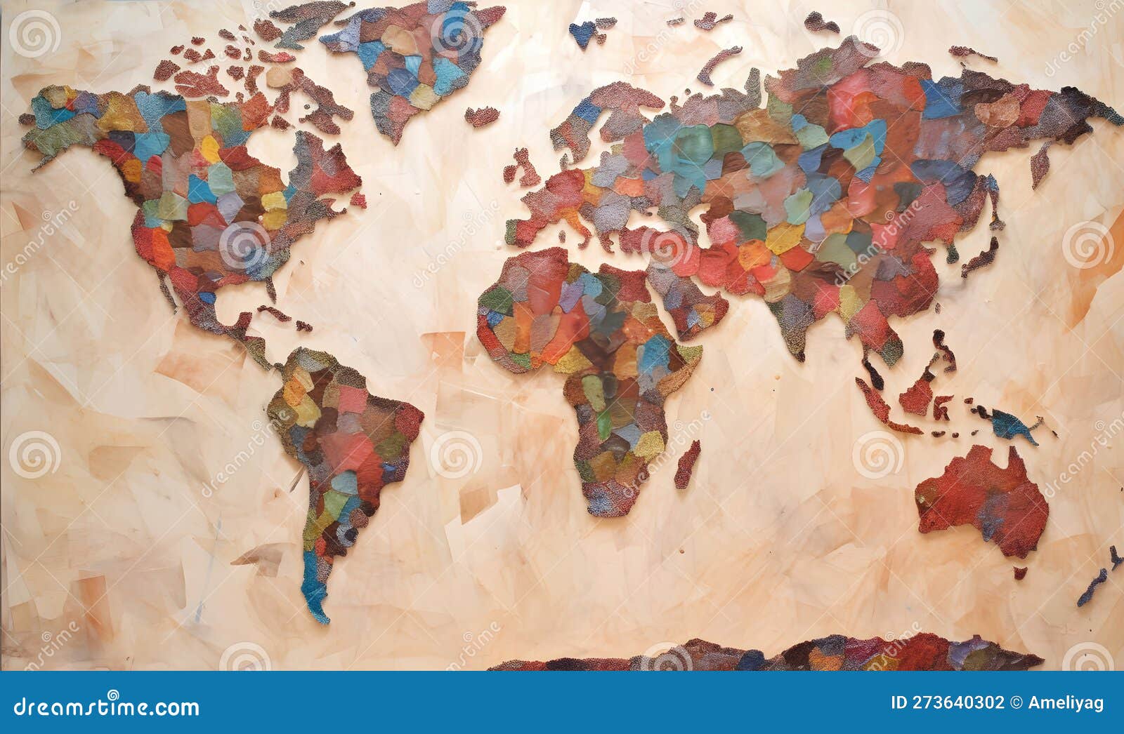 World Map Layout, Image of Countries, Land and Water on the Globe ...