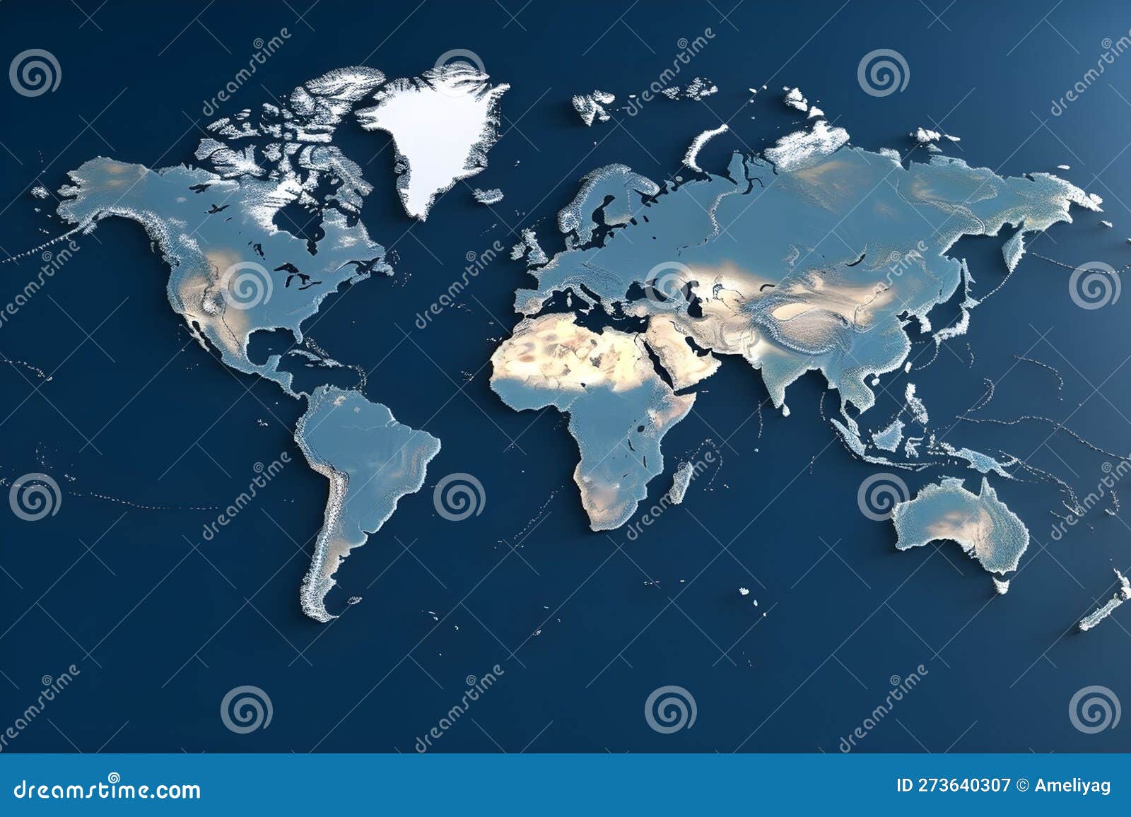 World Map Layout, Image of Countries, Land and Water on the Globe ...