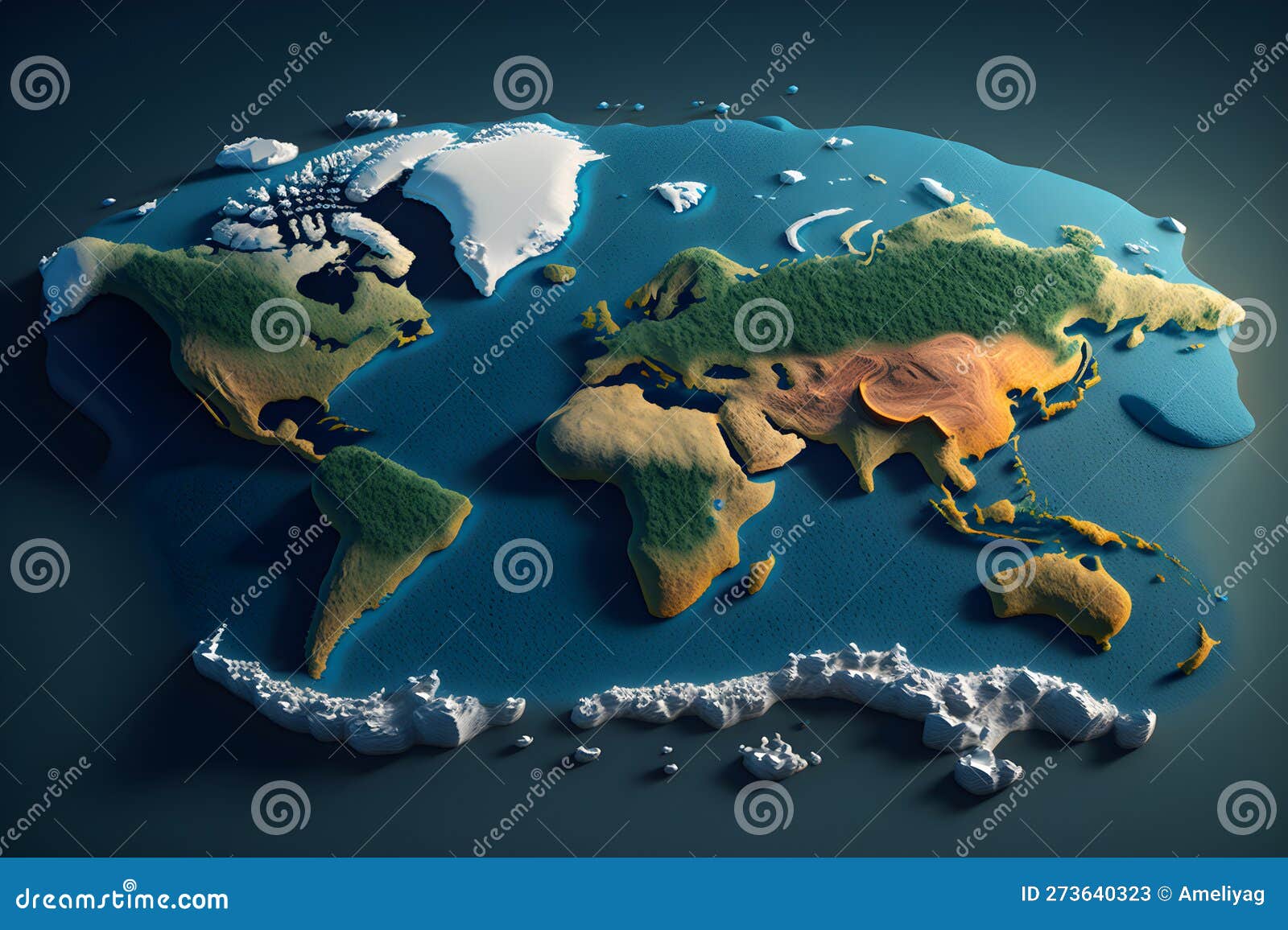 World Map Layout, Image of Countries, Land and Water on the Globe ...
