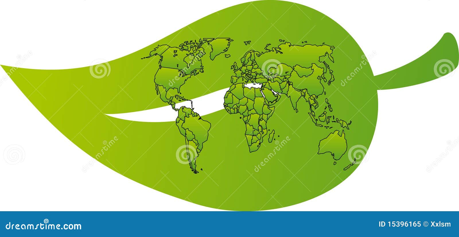 World map on a leaf stock vector. Illustration of geographical - 15396165