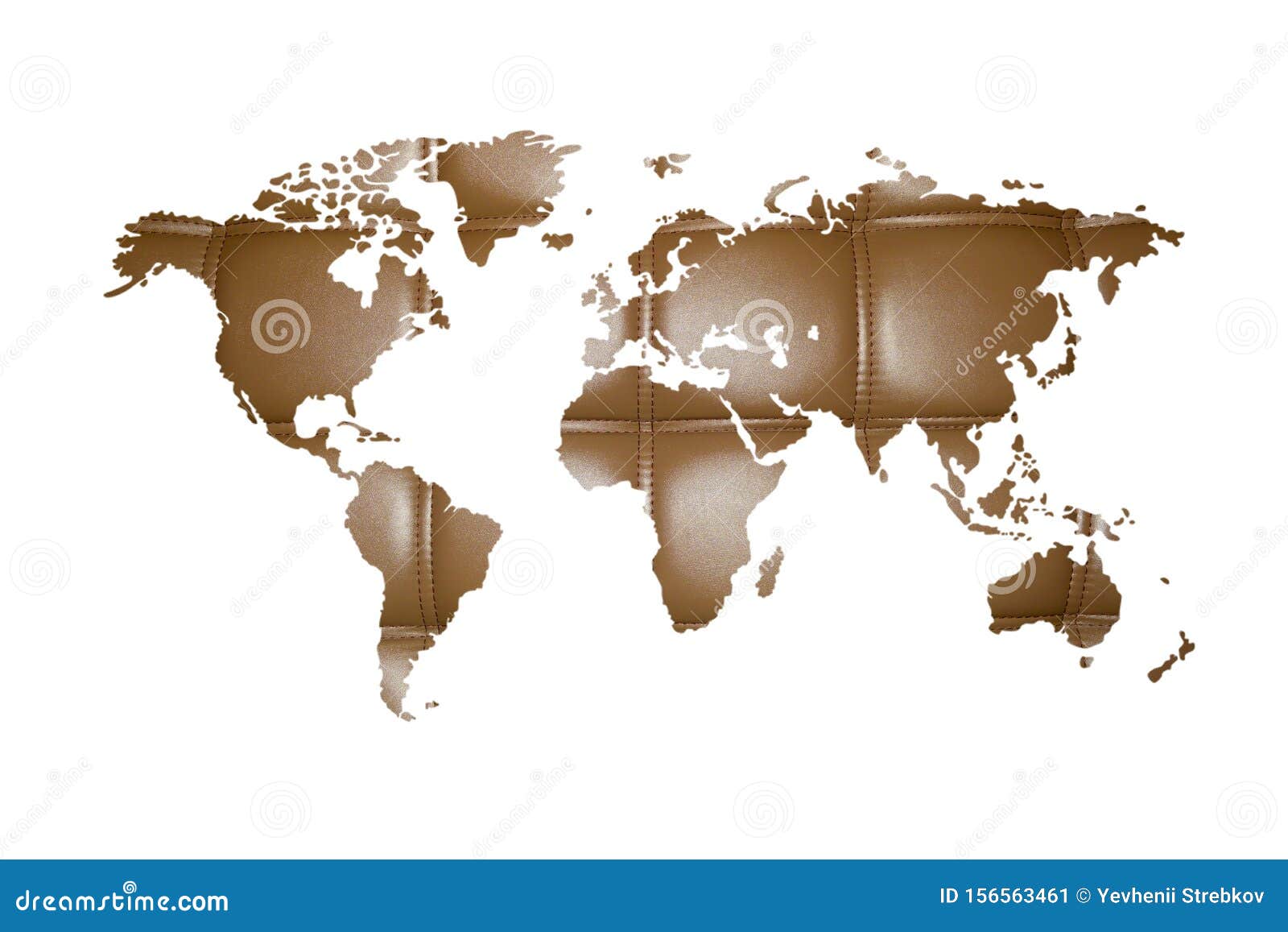 World Map with Leather Background Stock Illustration - Illustration of ...