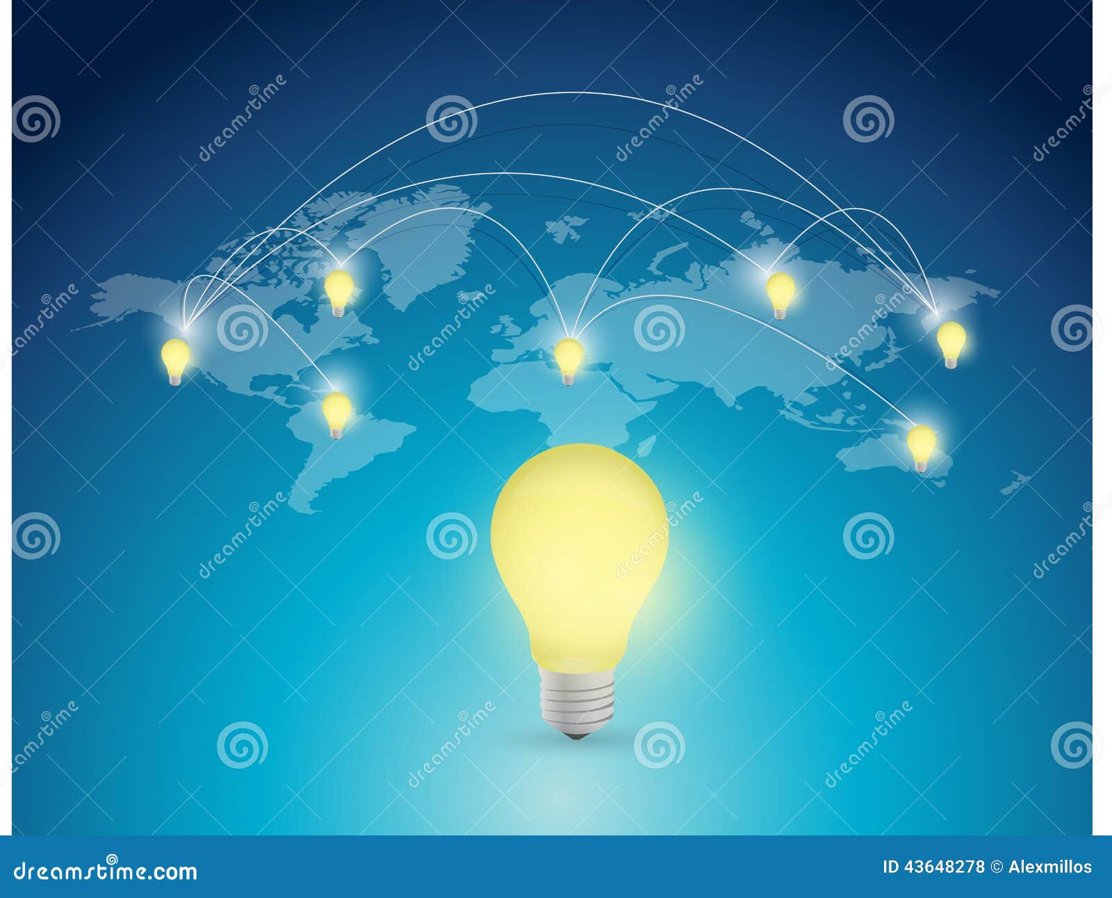 World Map Light Bulb Illustration Design Stock Illustration ...