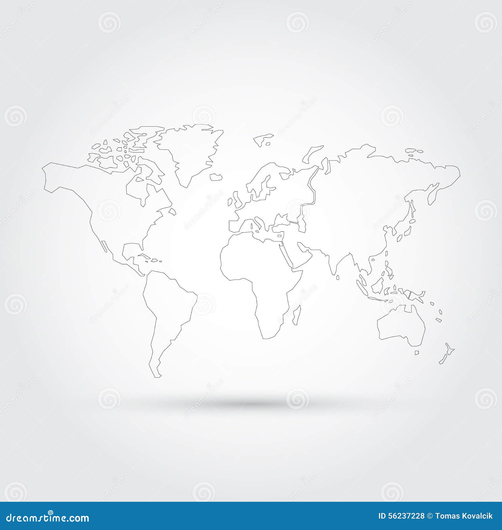 World map line stock vector. Illustration of vector, geography - 56237228