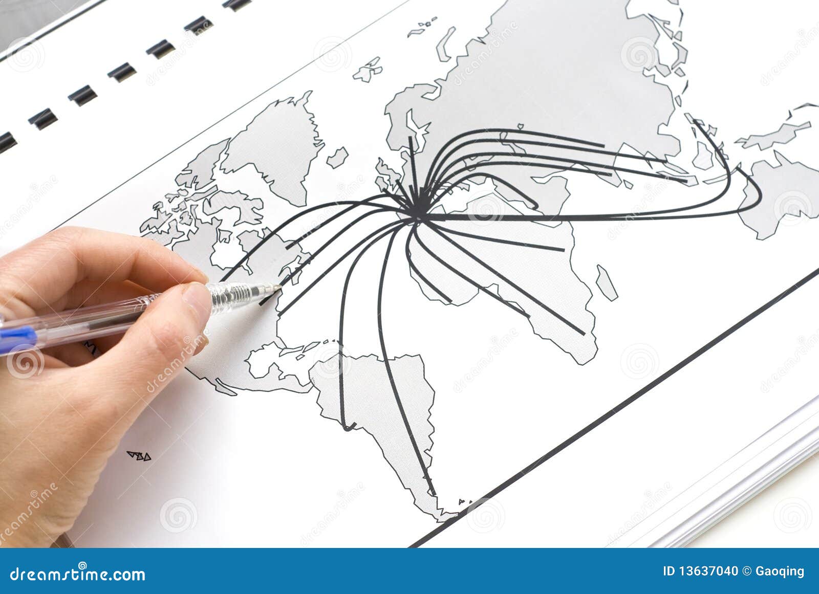 World Map With Lines Stock Photo | CartoonDealer.com #13637040