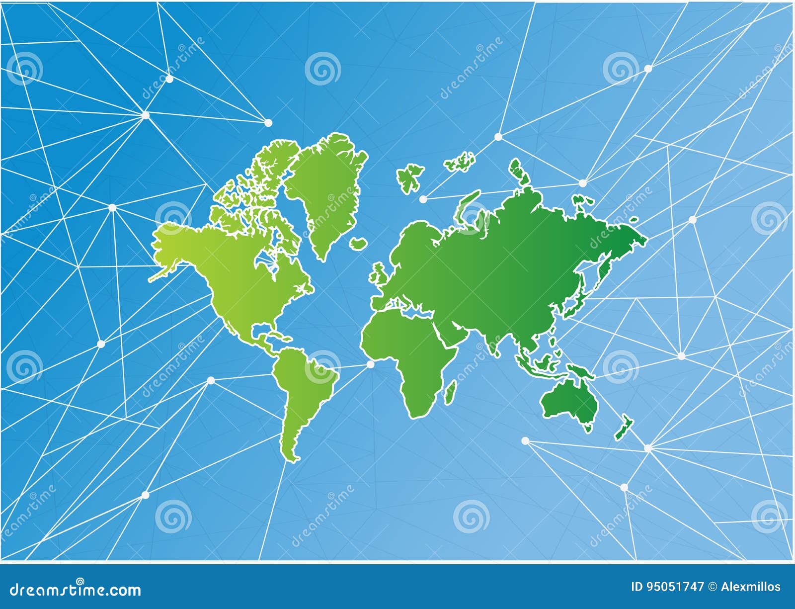 World Map Link Technology Network Diagram Stock Illustration ...
