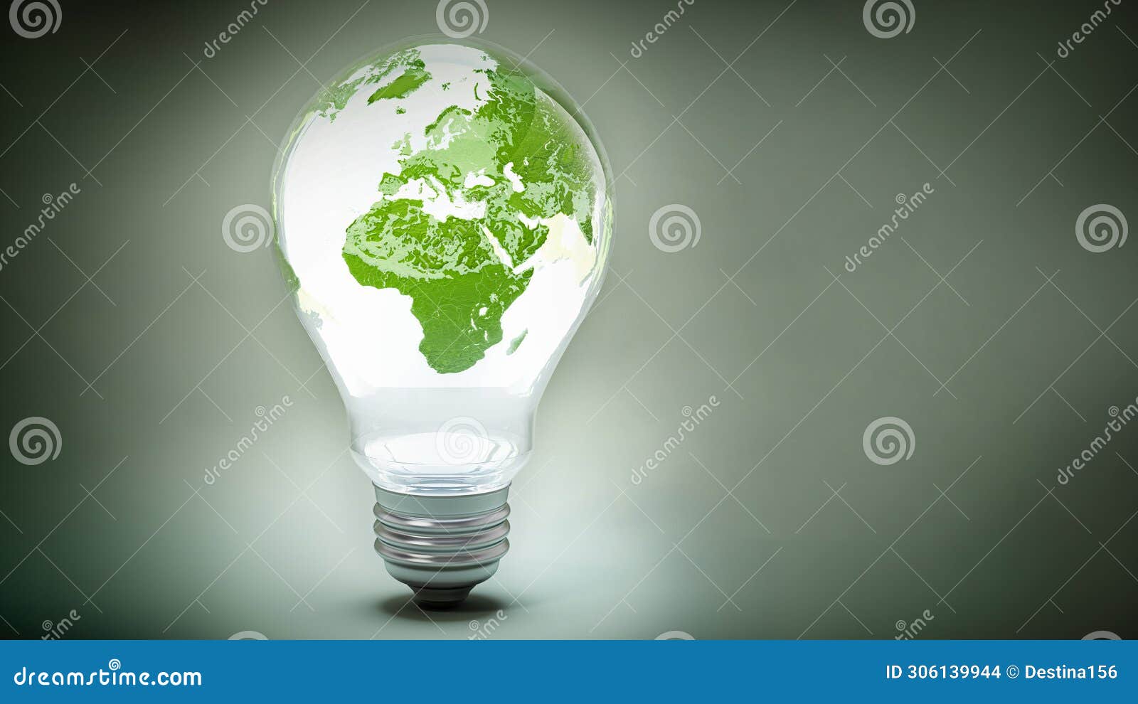 World Map on Lit Lightbulb. 3D Illustration Stock Illustration ...