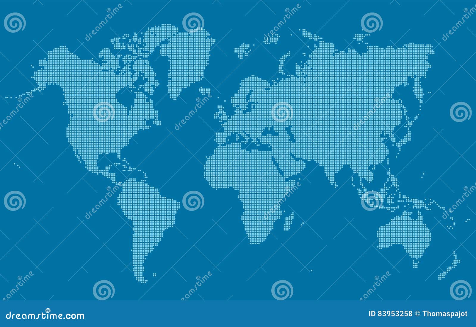 World Map in Little Squares Stock Vector - Illustration of globe ...