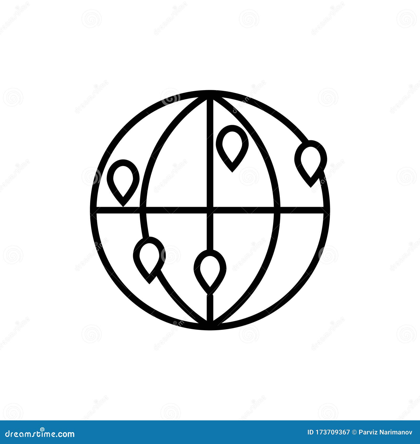 World Map Location Icon Vector Stock Illustration - Illustration of ...