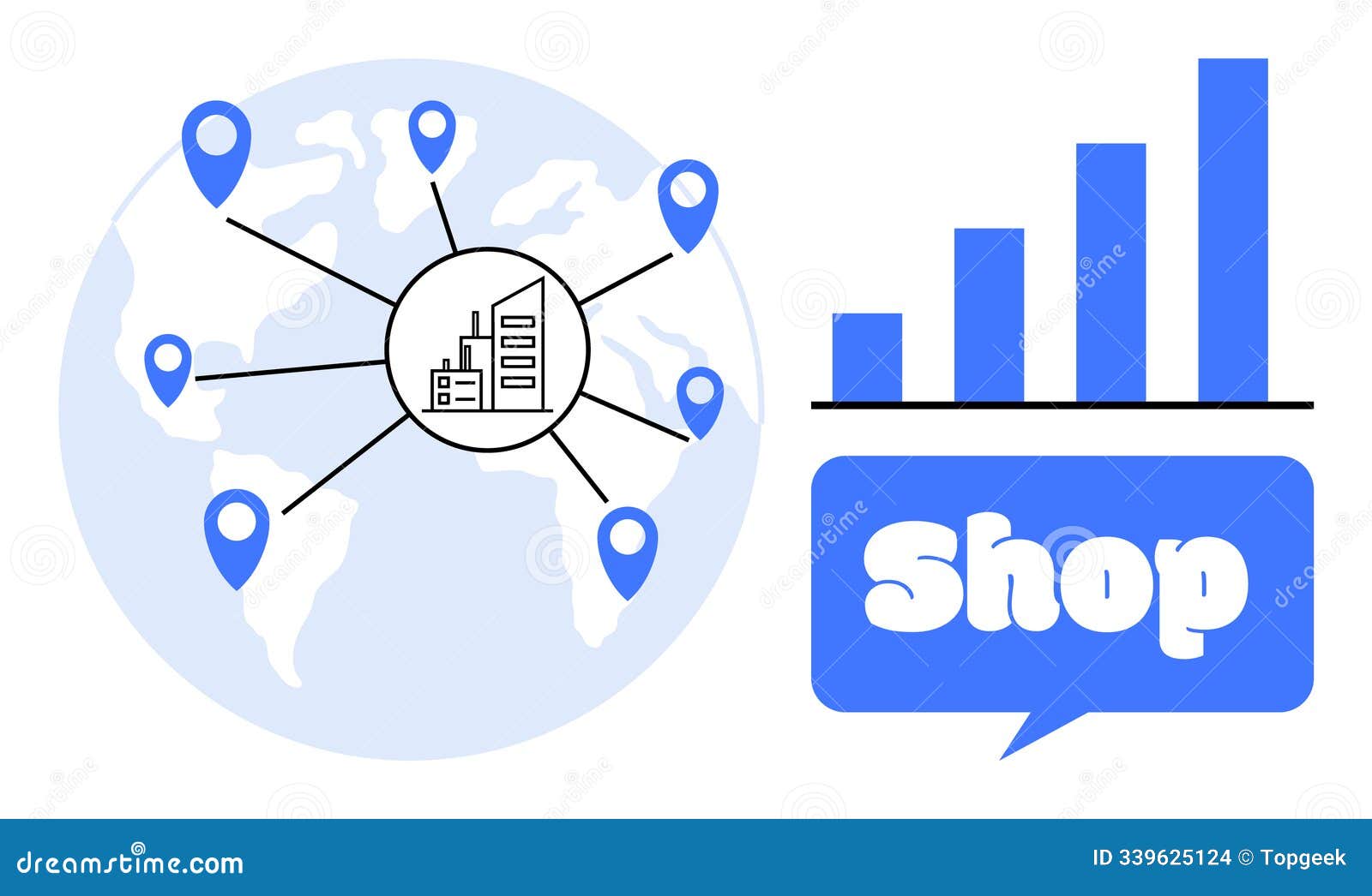 Global Distribution Network and Online Shop Growth Visualization Stock ...