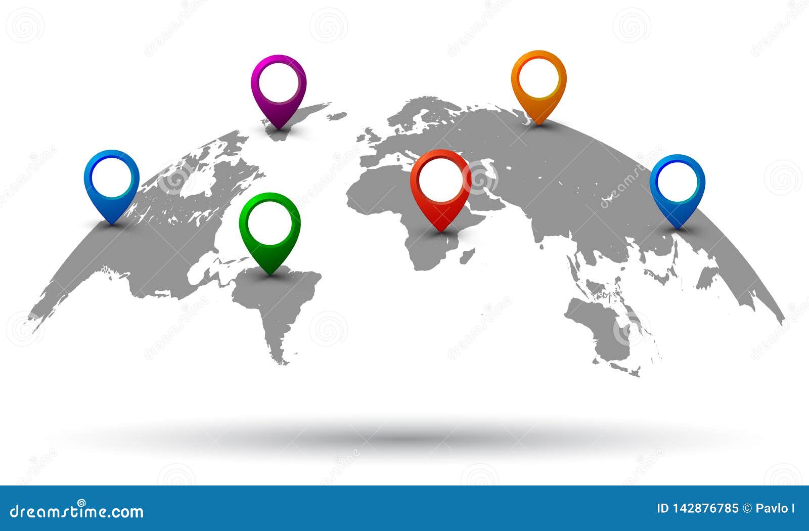 World Map with Location - Vector Stock Vector - Illustration of globe ...