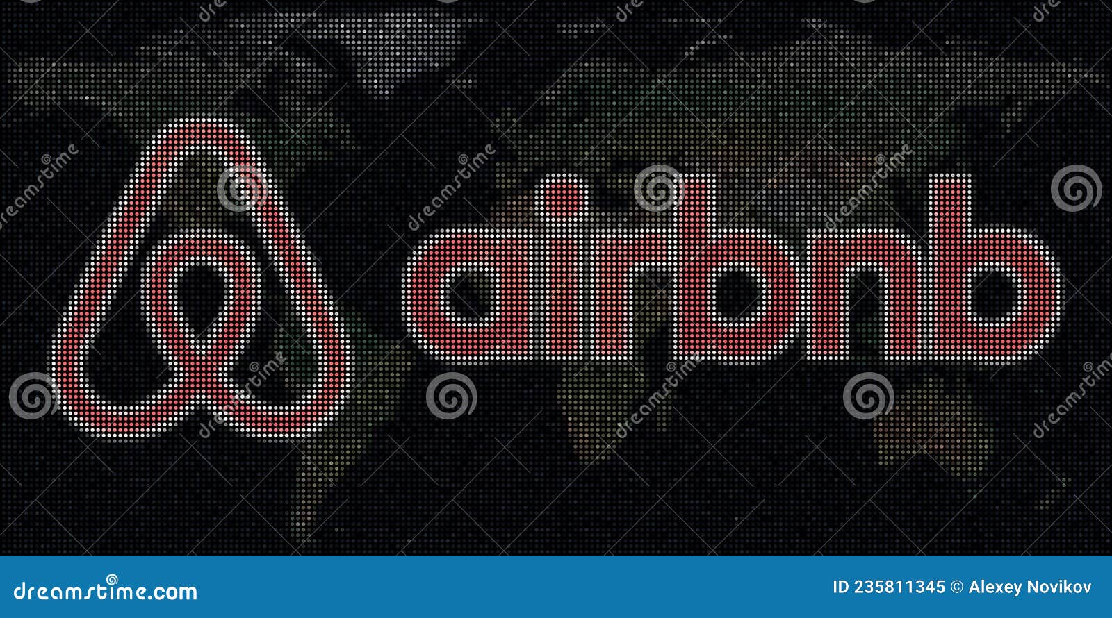 World Map and Logo of AIRBNB Made with Dots. Editorial Illustration ...