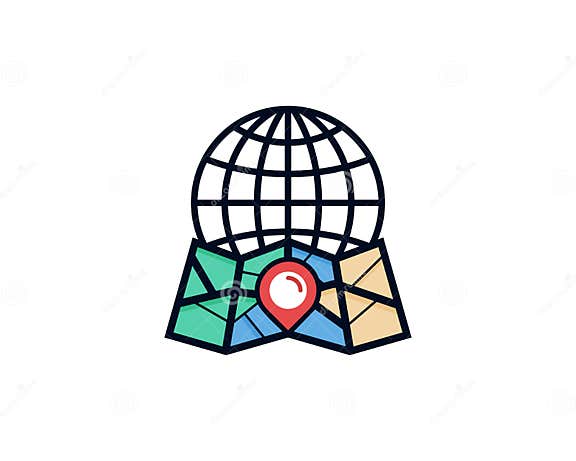 World Map Logo Icon Design stock vector. Illustration of branding ...