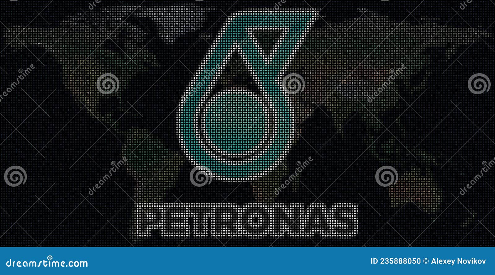 World Map and Logo of PETRONAS Made with Dots. Editorial Illustration ...