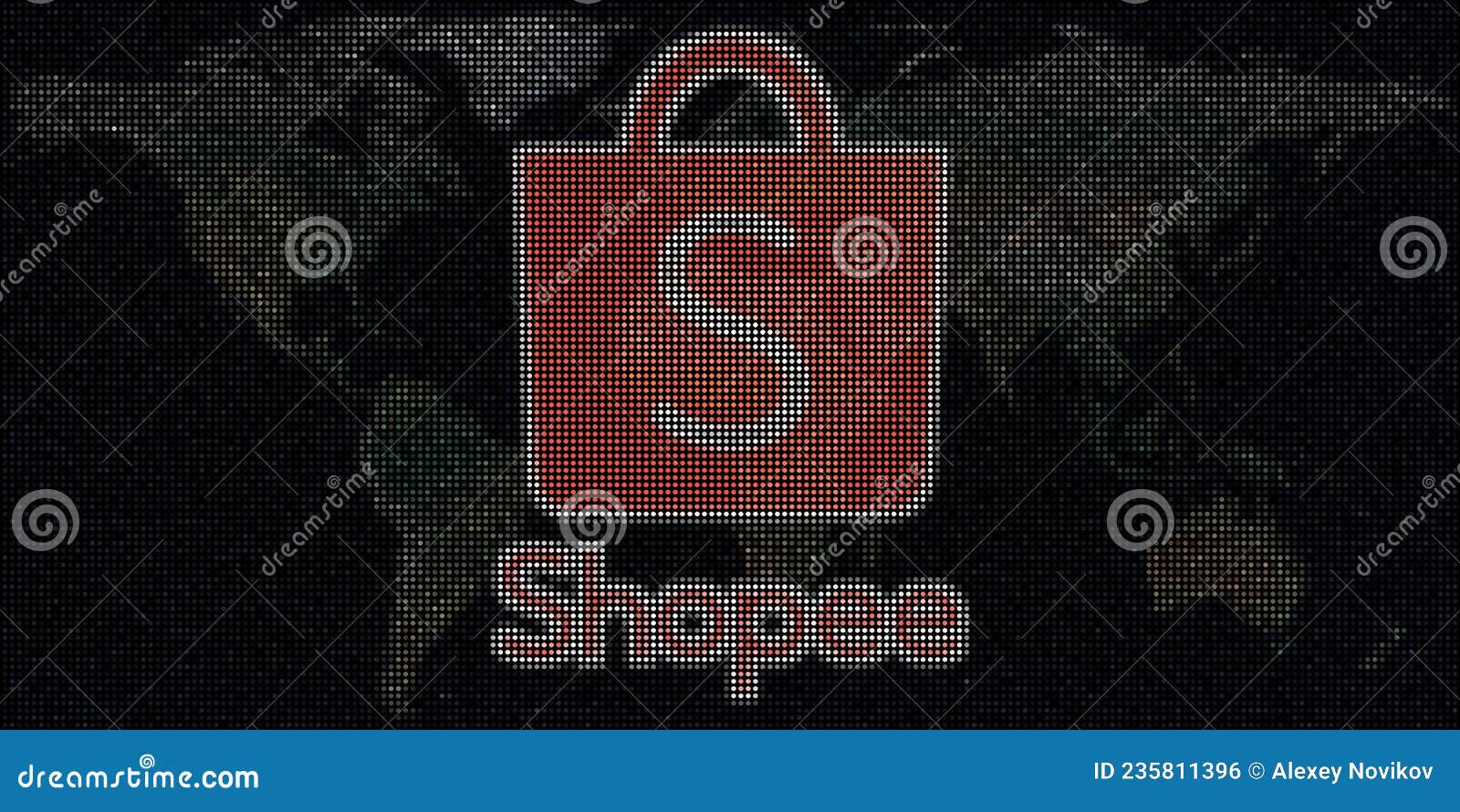 World Map and Logo of SHOPEE Made with Dots. Editorial Illustration ...