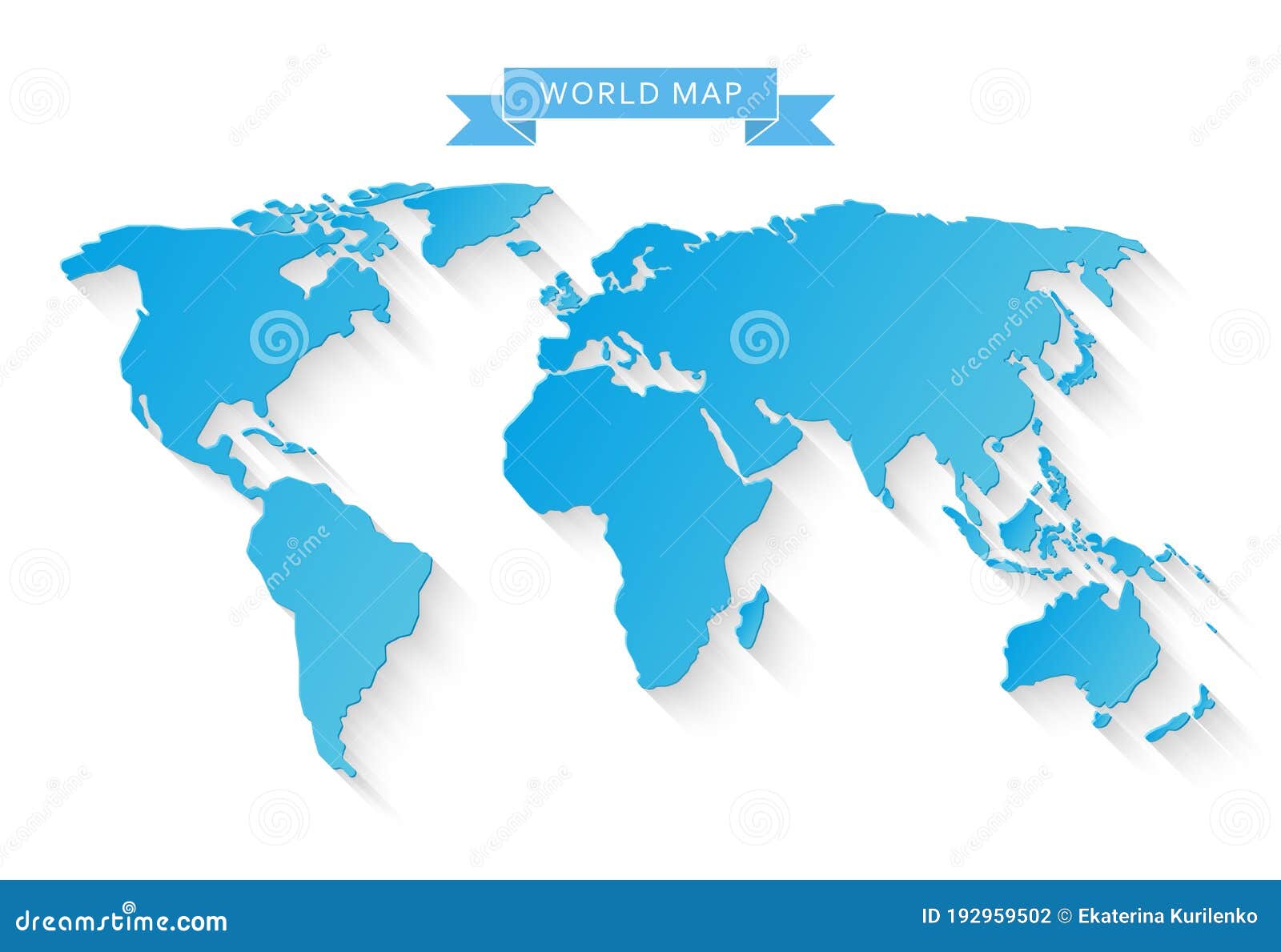 World map with long shadow stock illustration. Illustration of modern ...