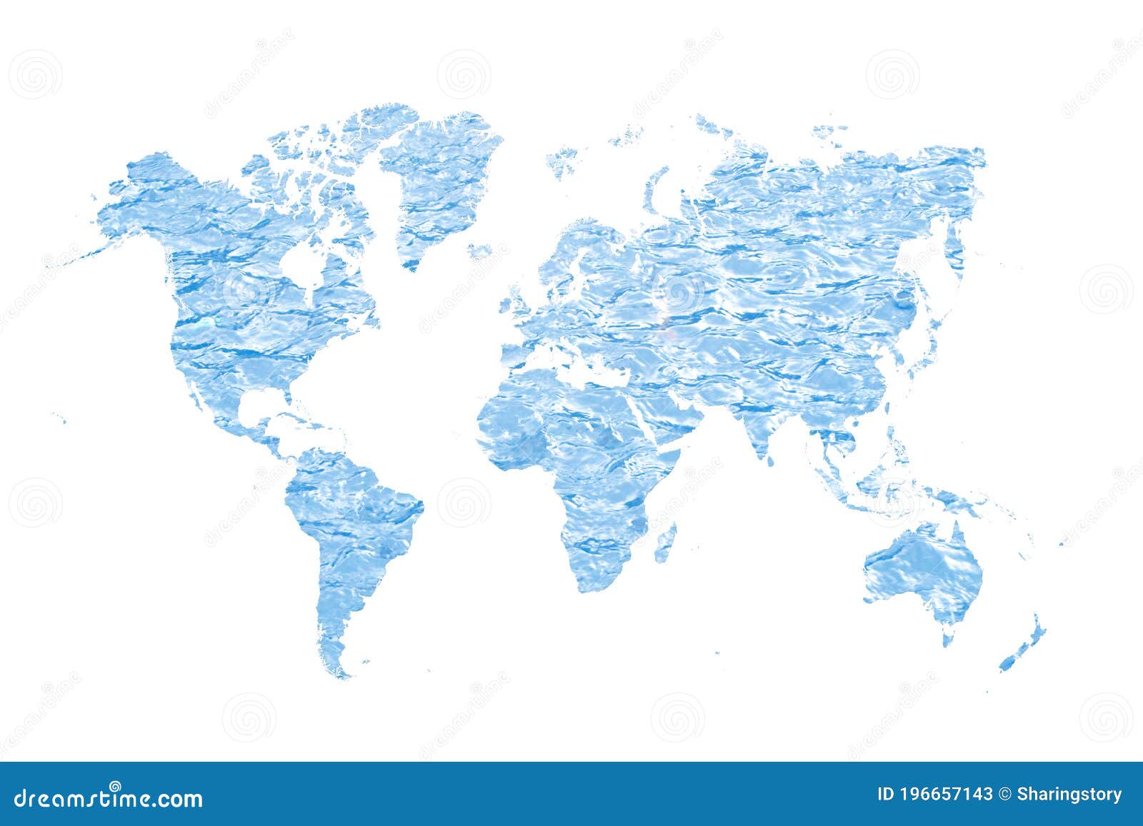 World Map Made of Blue Water Concept Stock Image - Image of america ...