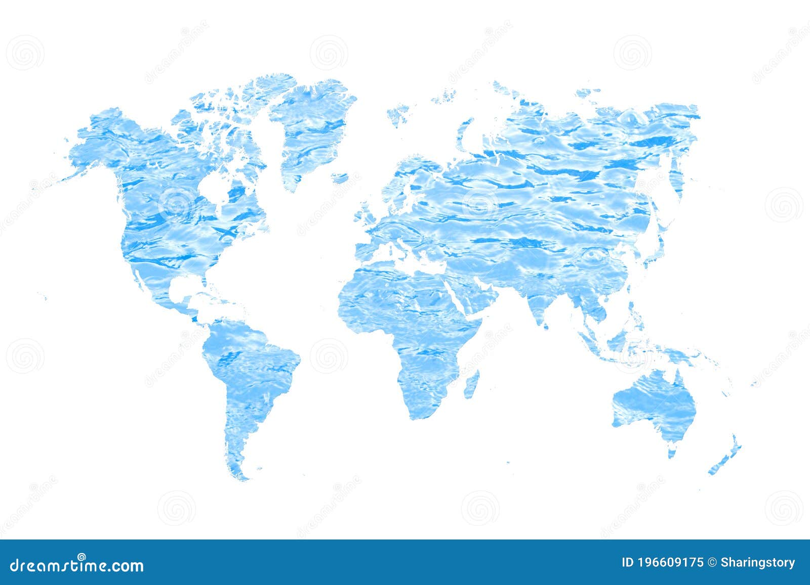 World Map Made of Blue Water Concept Stock Illustration - Illustration ...