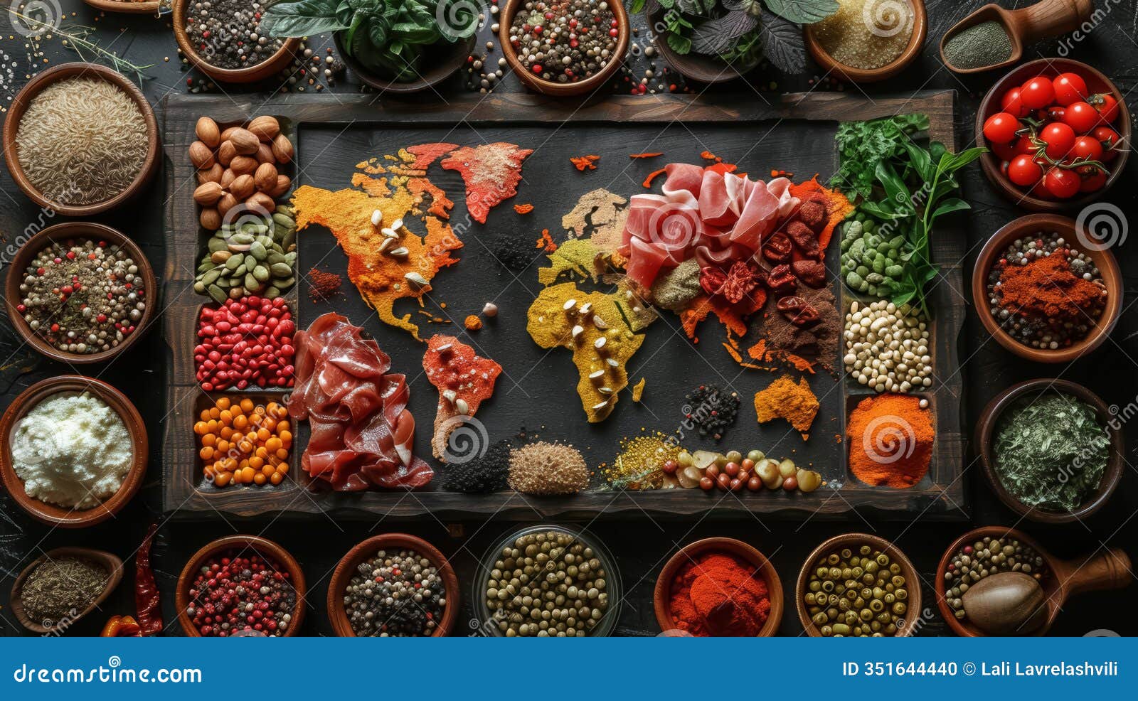World Map Made of Colorful Spices Stock Illustration - Illustration of ...