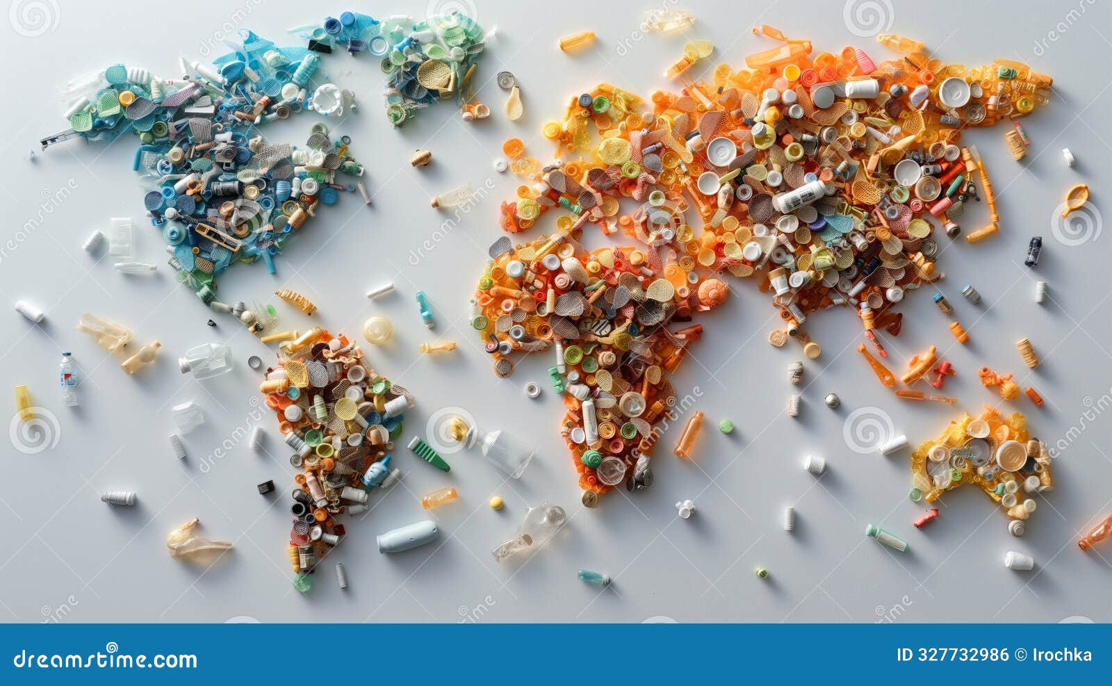 World Map Made of Discarded Plastic Waste Stock Photo - Image of ...