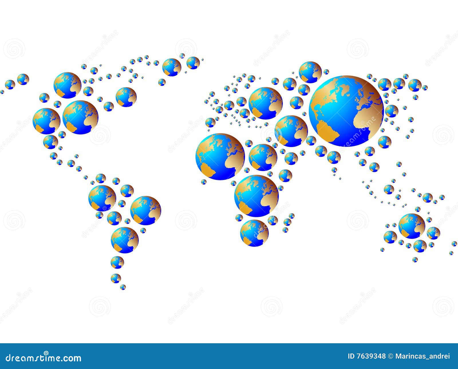 World Map Made with Earth Globe Stock Illustration - Illustration of ...