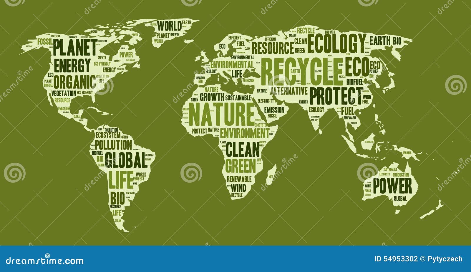 World Map Made of Eco Words Stock Vector - Illustration of protect ...