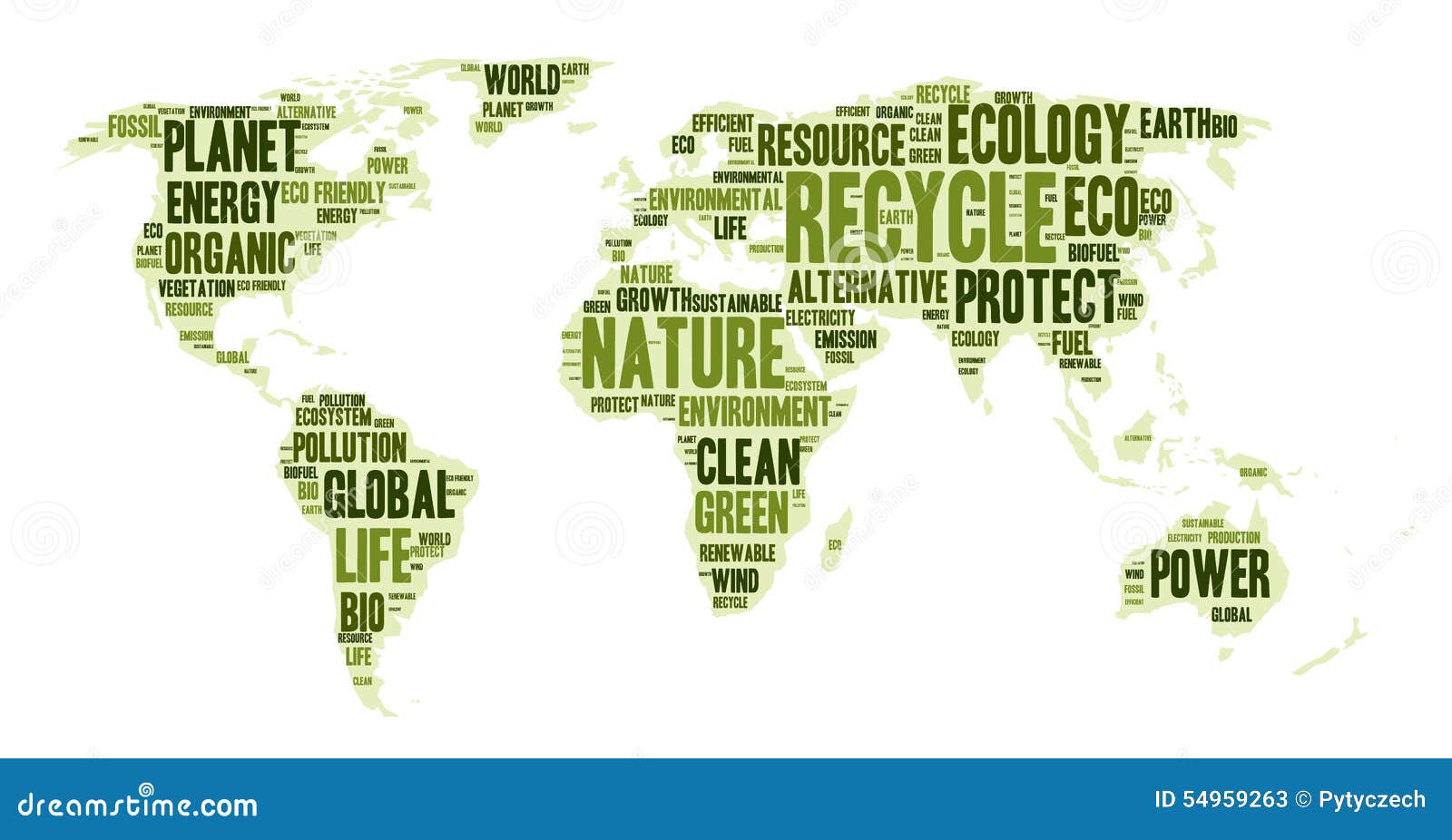 World Map Made of Eco Words Stock Vector - Illustration of concept ...