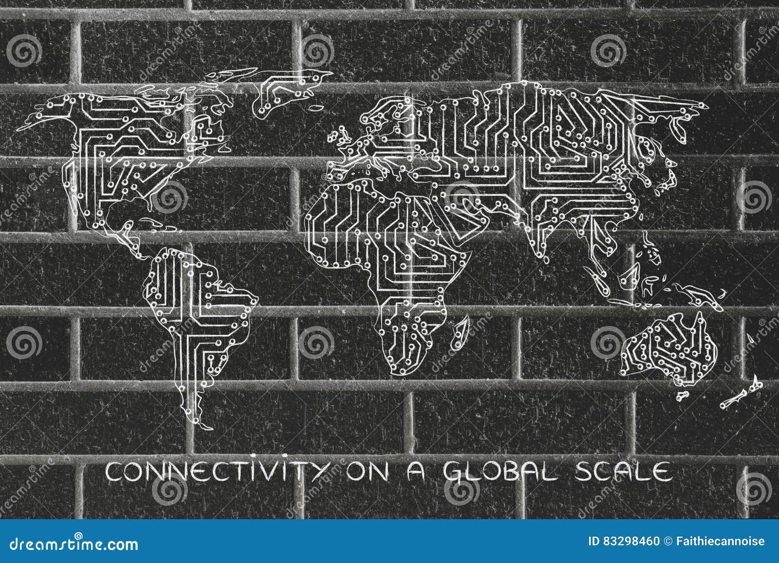 World Map Made of Electronic Microchip Circuits Stock Illustration ...