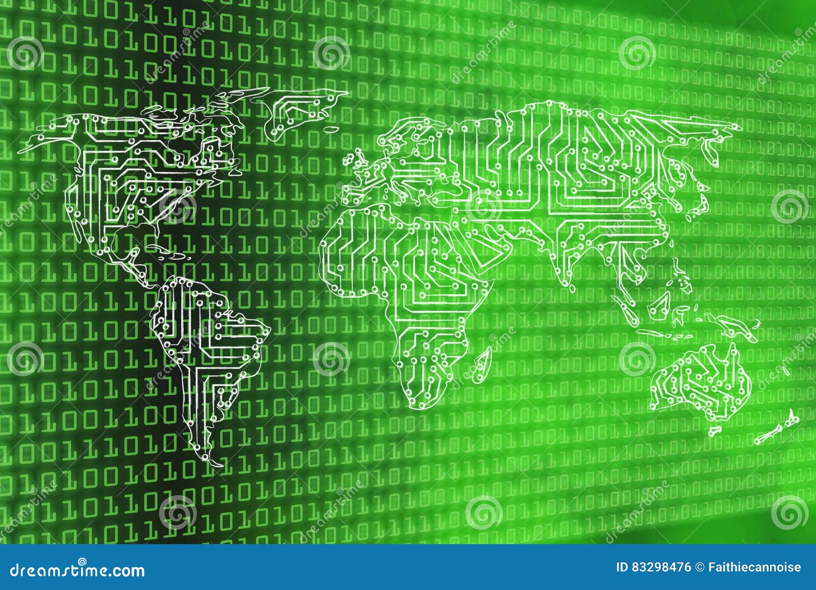 World Map Made of Electronic Microchip Circuits Stock Illustration ...