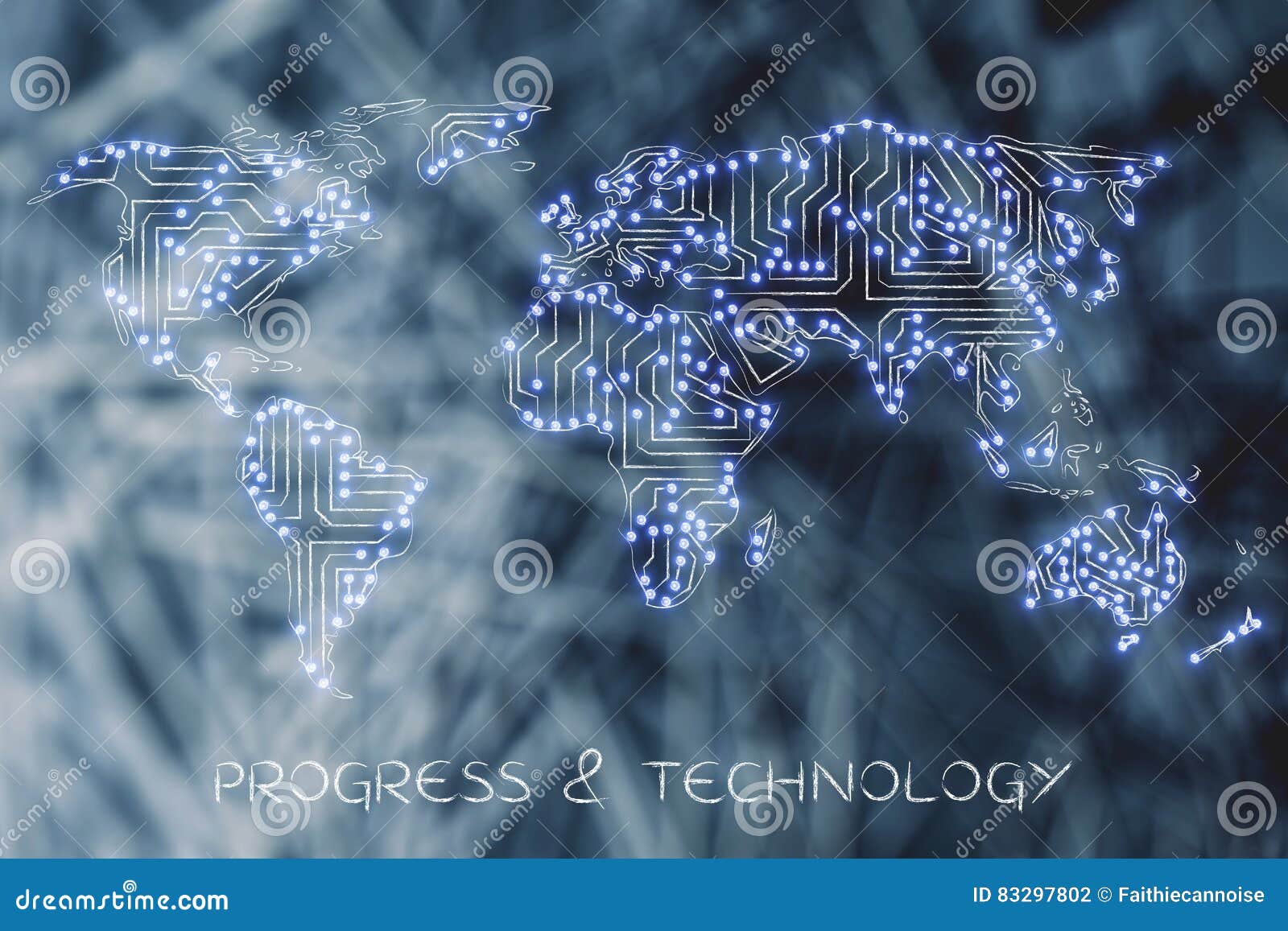 World Map Made of Electronic Microchip Circuits Led Lights Vers Stock ...