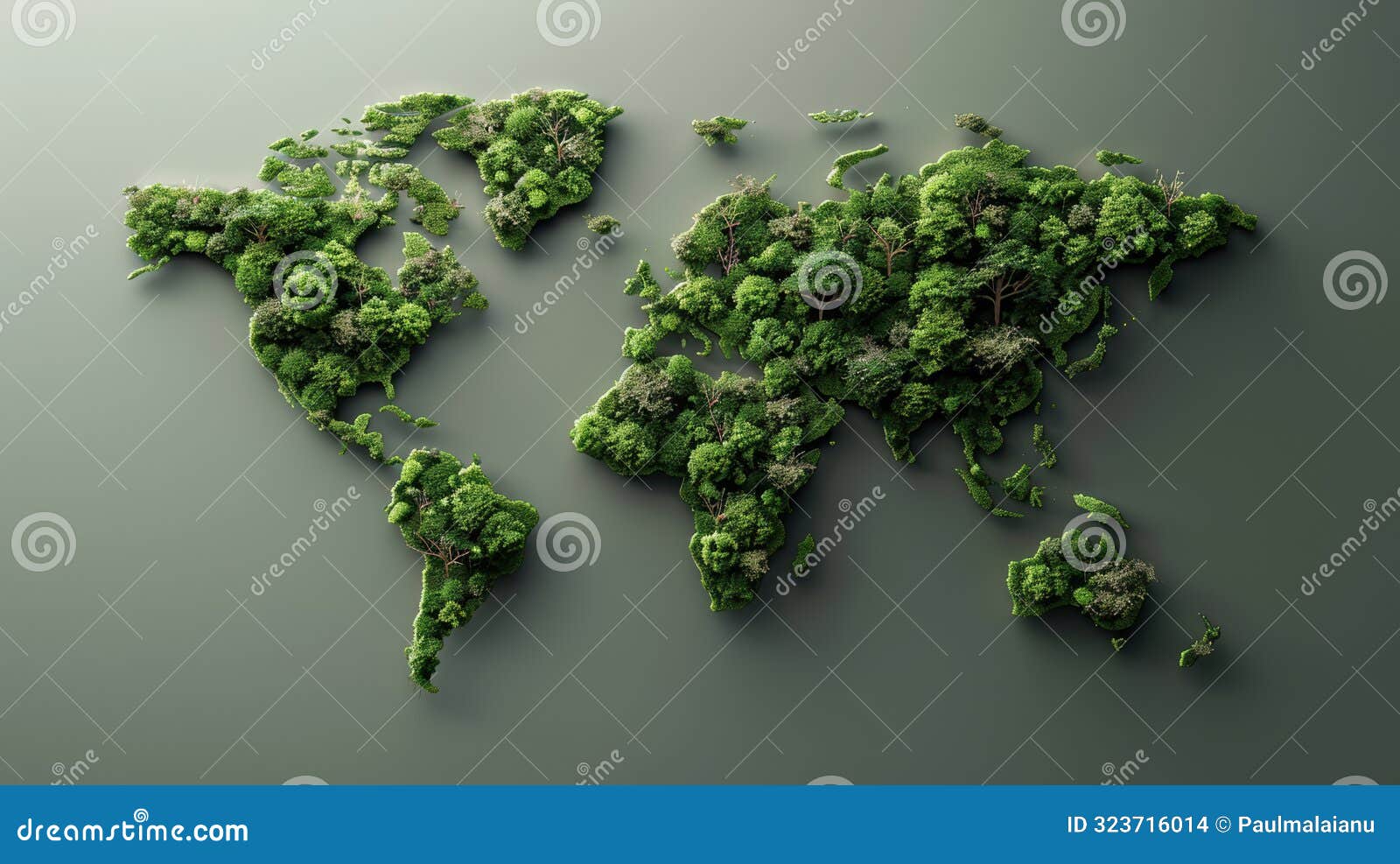 World Map Made of Forest Moss. Stock Illustration - Illustration of ...