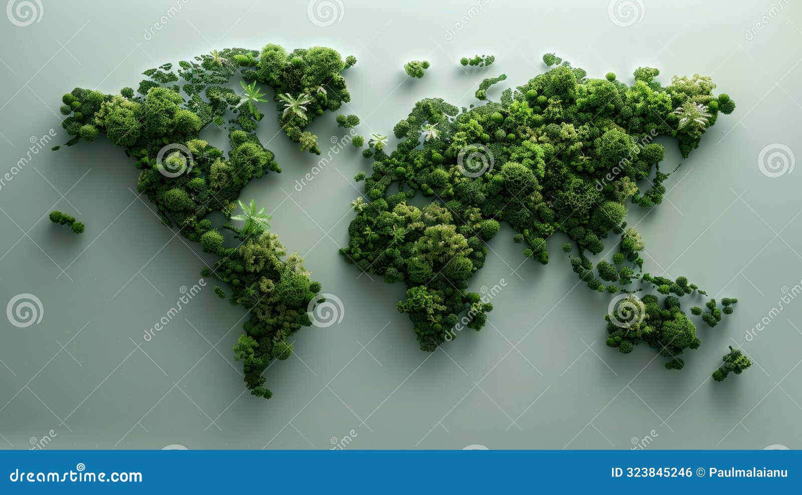World Map Made of Forest Moss. Stock Illustration - Illustration of ...