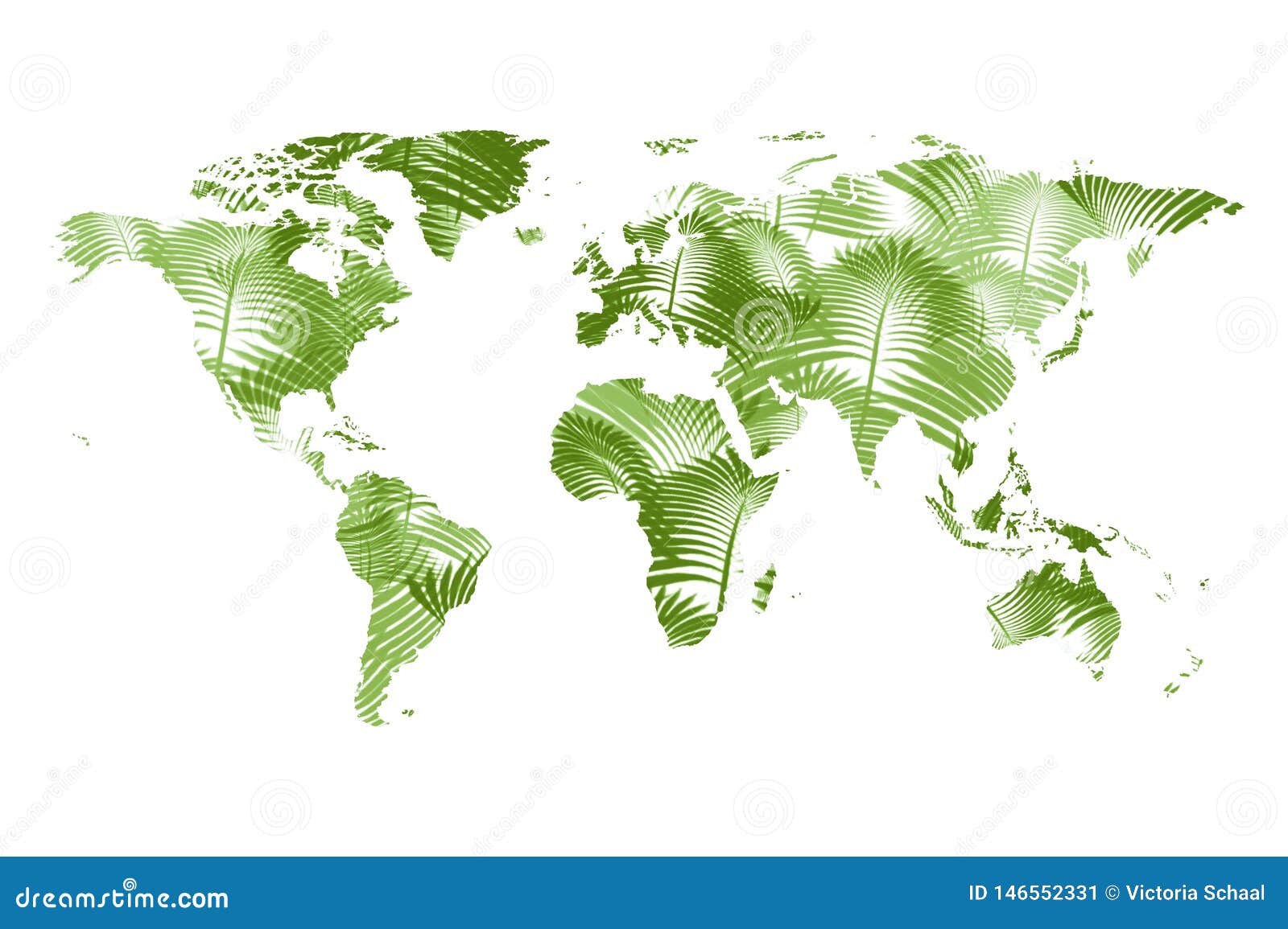 World Map Made of Green Plants Stock Illustration - Illustration of ...