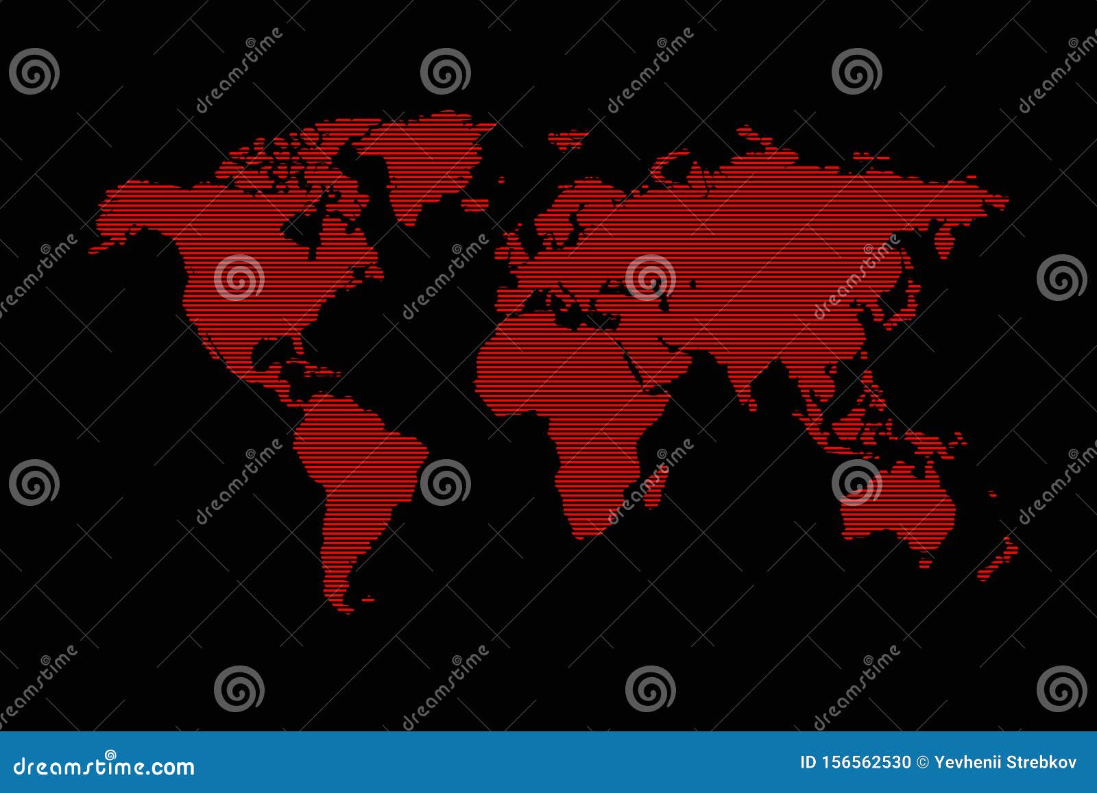 World Map Made of Horizontal Stripes Stock Illustration - Illustration ...