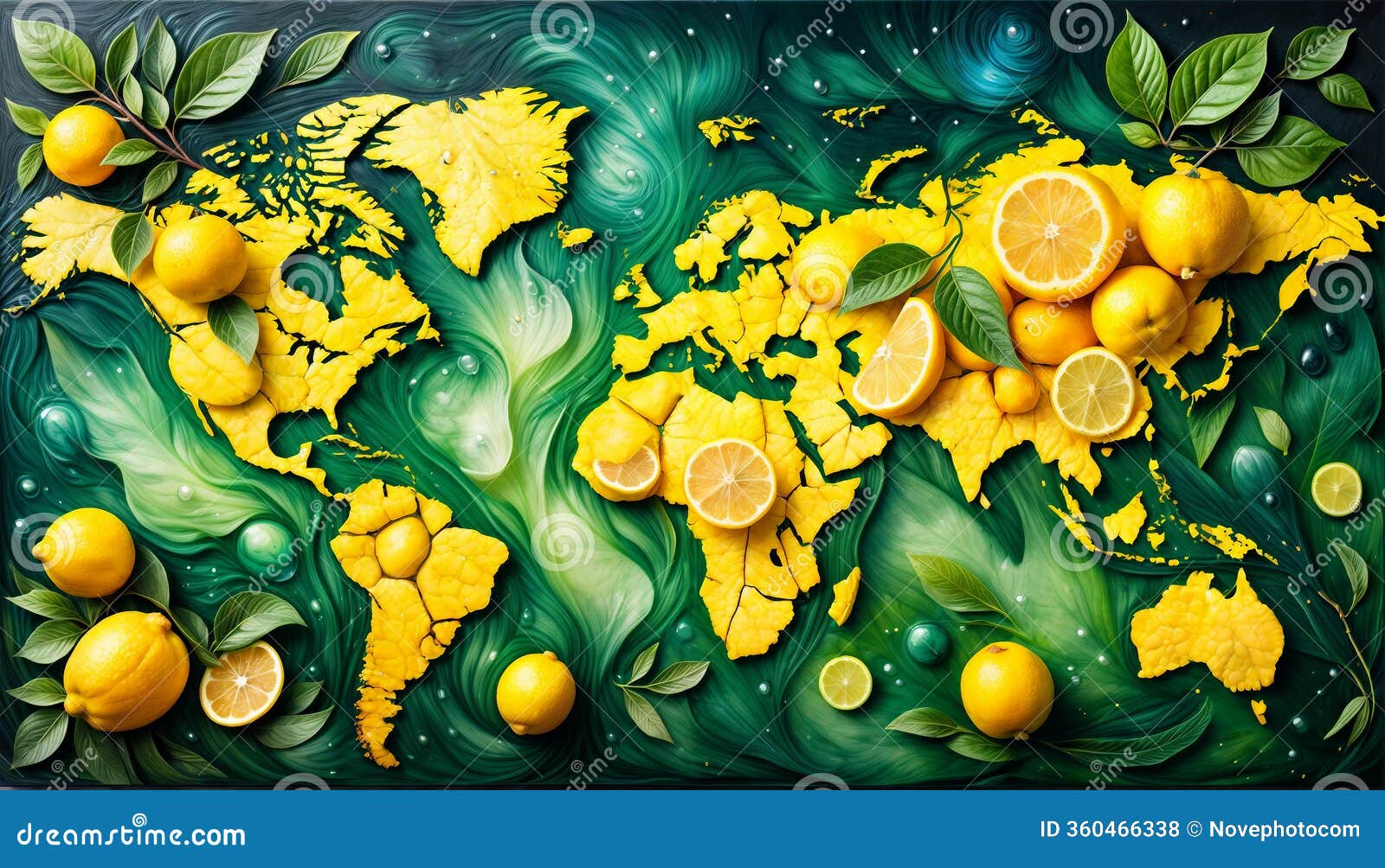 World map made from lemons stock illustration. Illustration of world ...