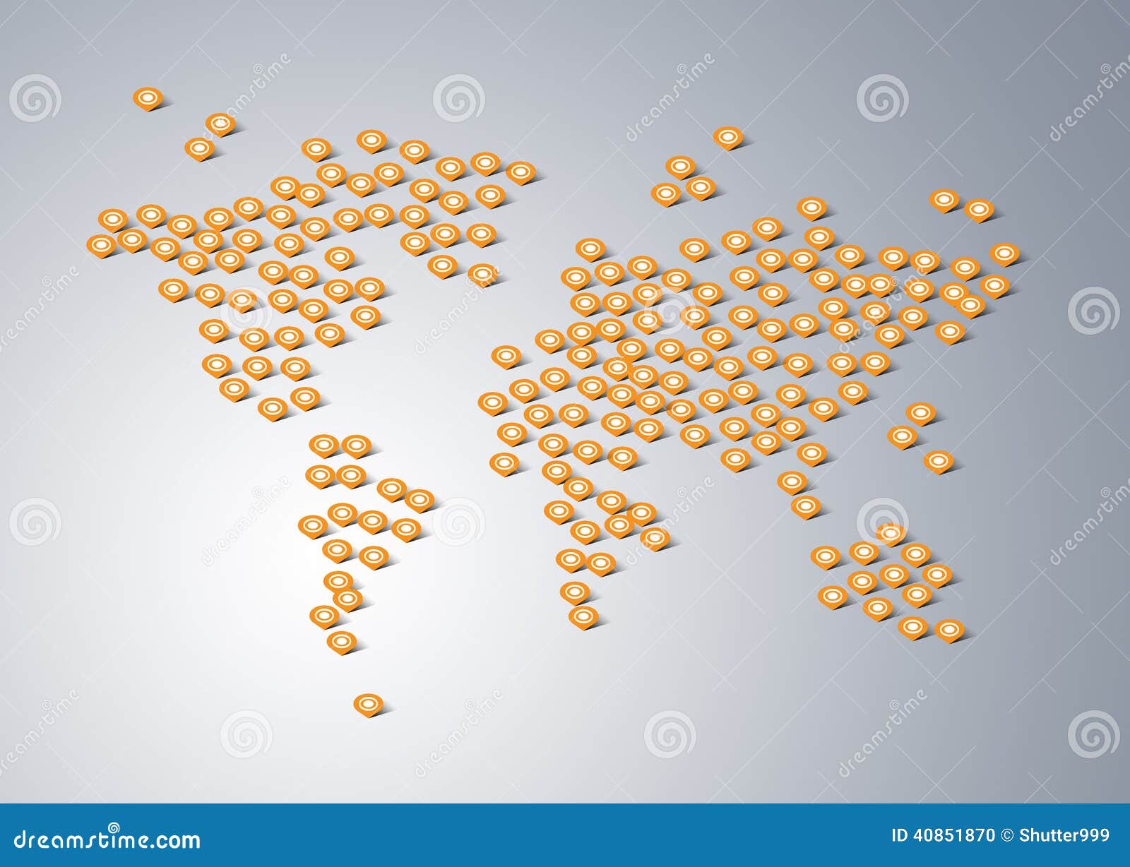 World Map Made of Mapping Pins Stock Illustration - Illustration of ...