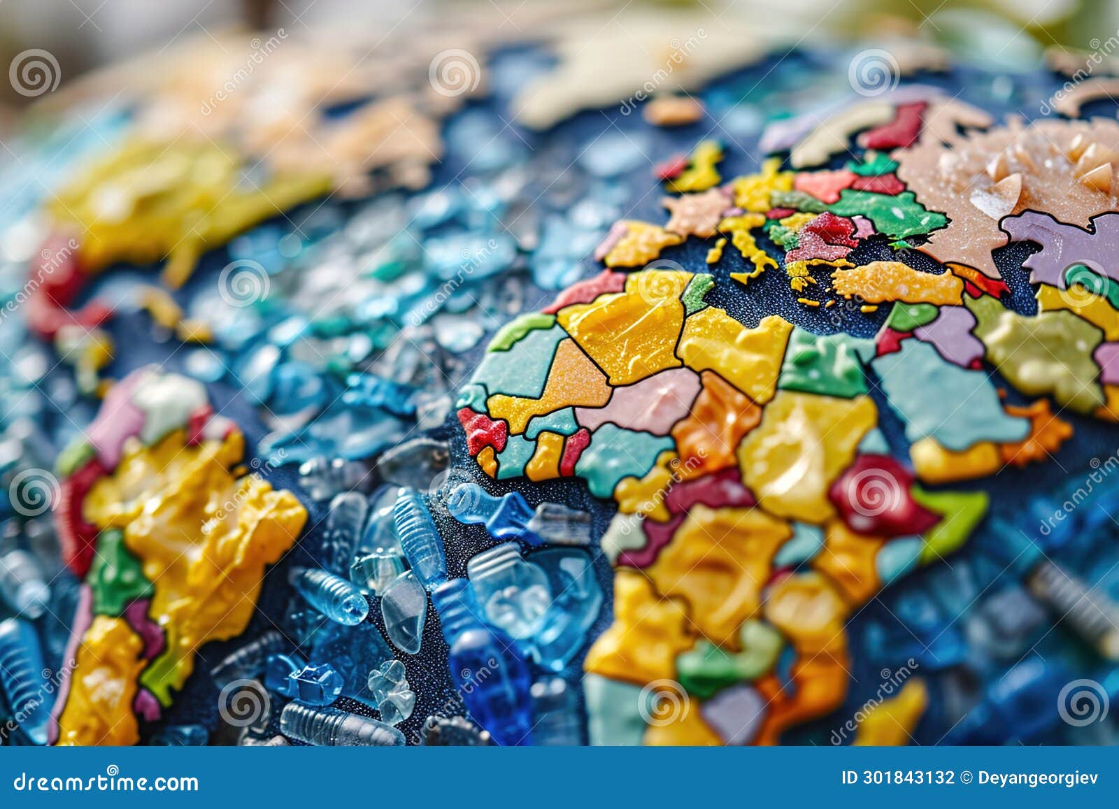 The World Map Made from Old Plastic Bottles. Stock Illustration ...