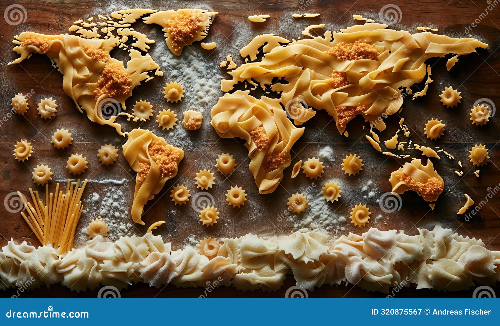 World map made from pasta. stock image. Image of globe - 320875567