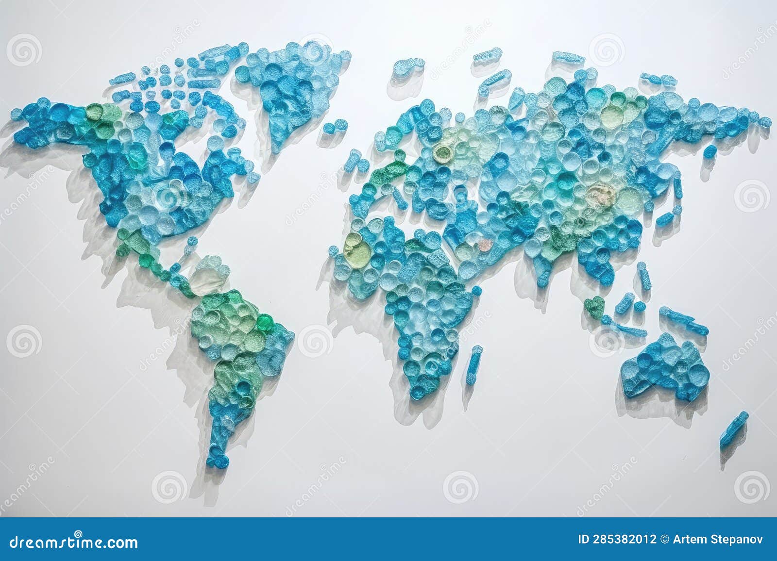 World Map Made of Plastic Bottles, Plastic Earth, Garbage Continents ...