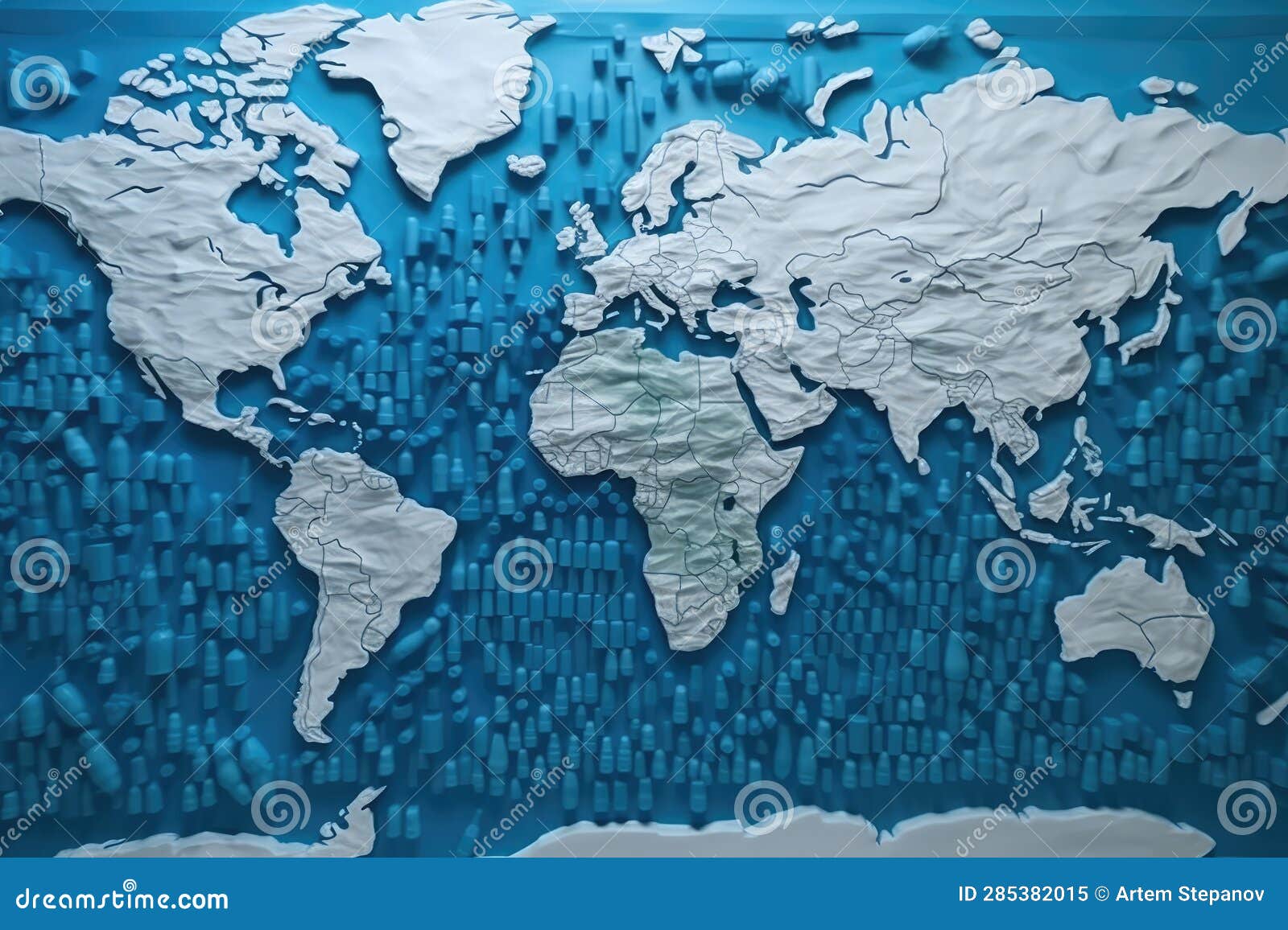 World Map Made of Plastic Bottles, Plastic Earth, Garbage Continents ...
