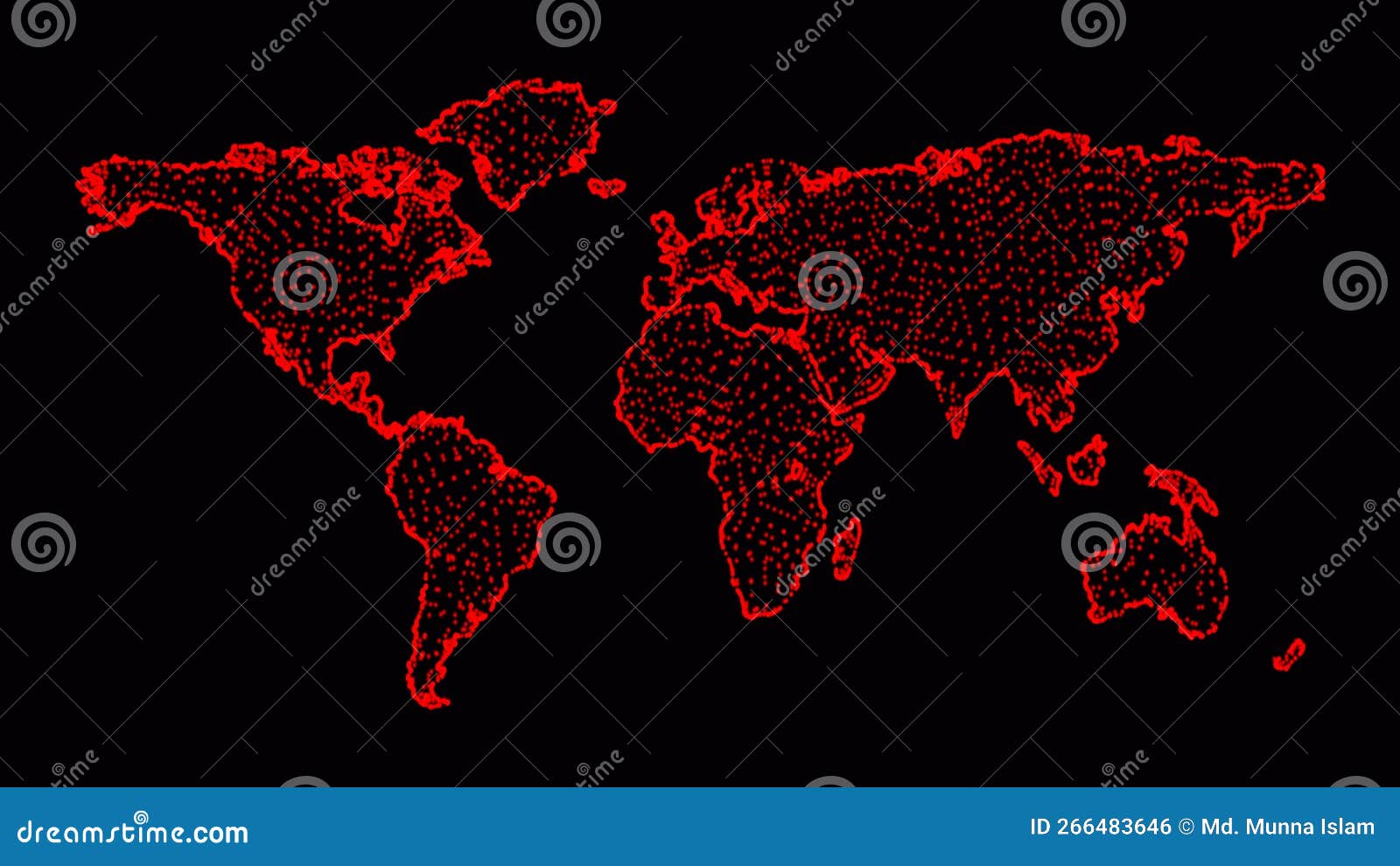 World map made of red dot. stock illustration. Illustration of ...