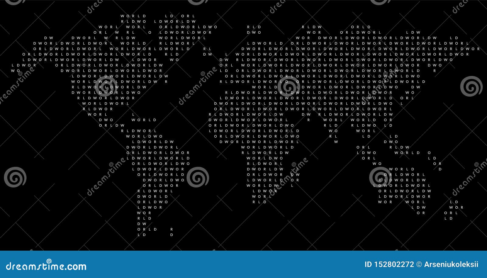 World Map Made of Text Pattern Stock Vector - Illustration of continent ...