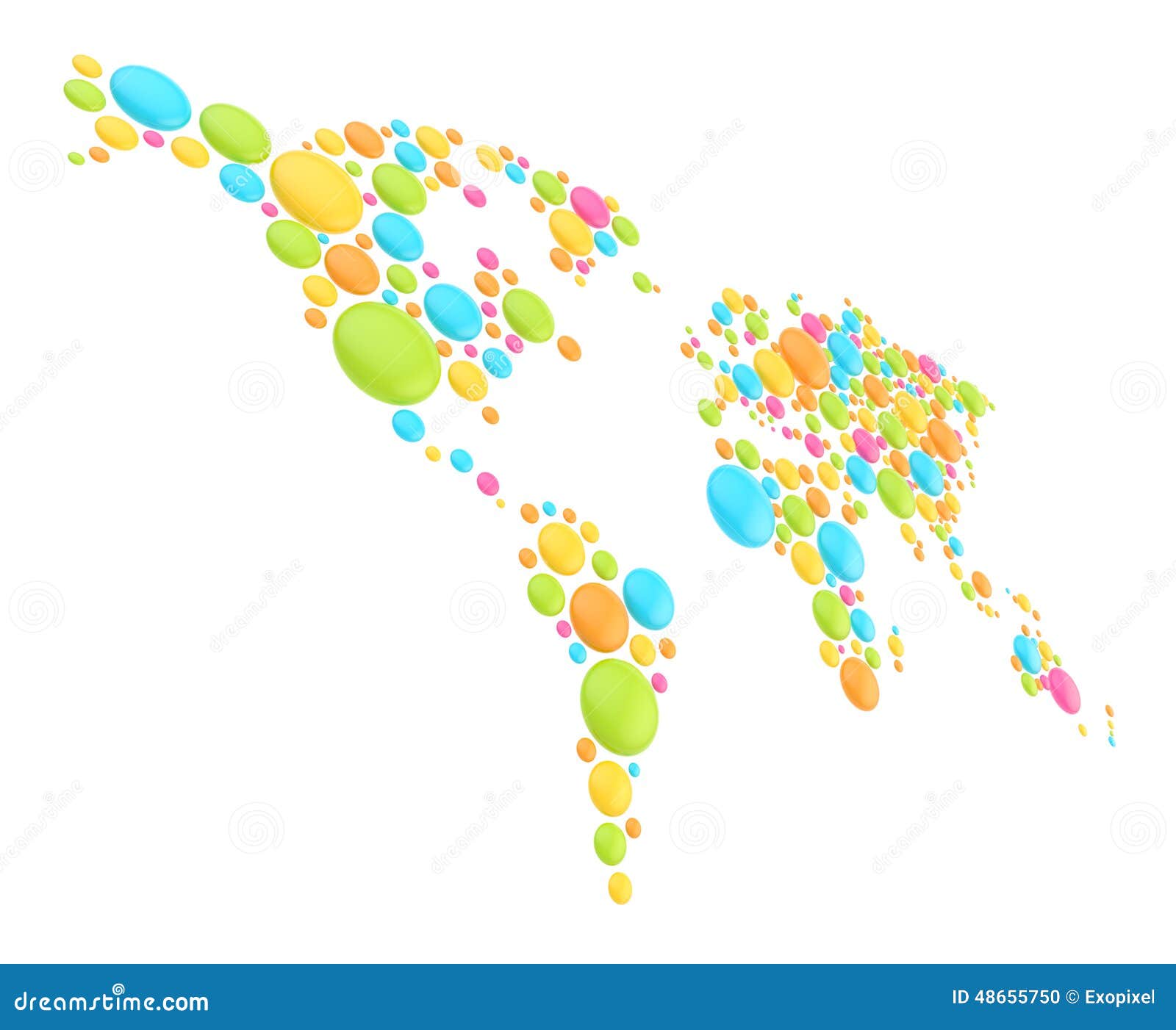 World Map Made of Round Shapes Stock Illustration - Illustration of ...