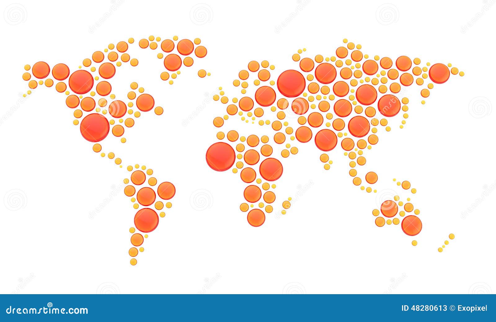 World Map Made of Round Shapes Stock Illustration - Illustration of ...