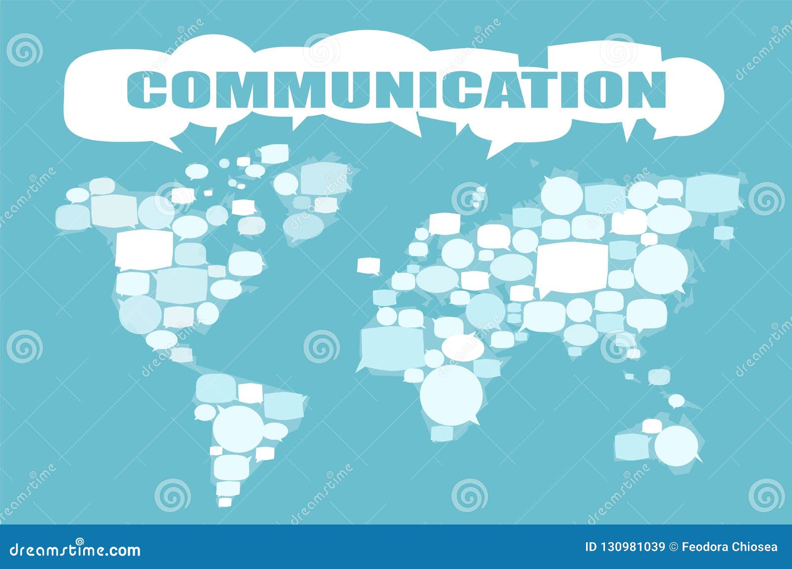 World Map Made of Speech Bubbles Stock Vector - Illustration of design ...