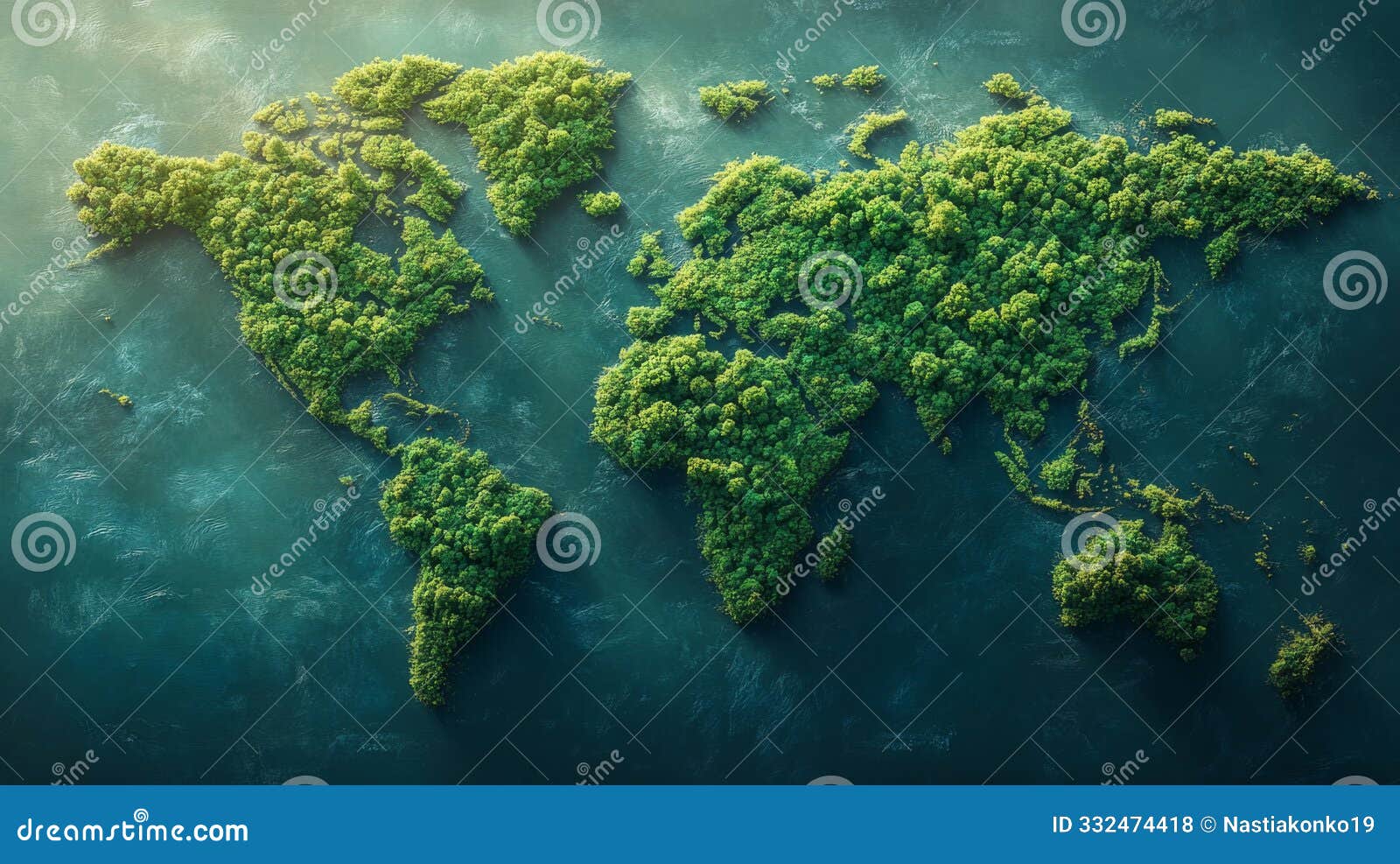 World Map Made of Trees and Forests, Environmental Concept Stock Photo ...