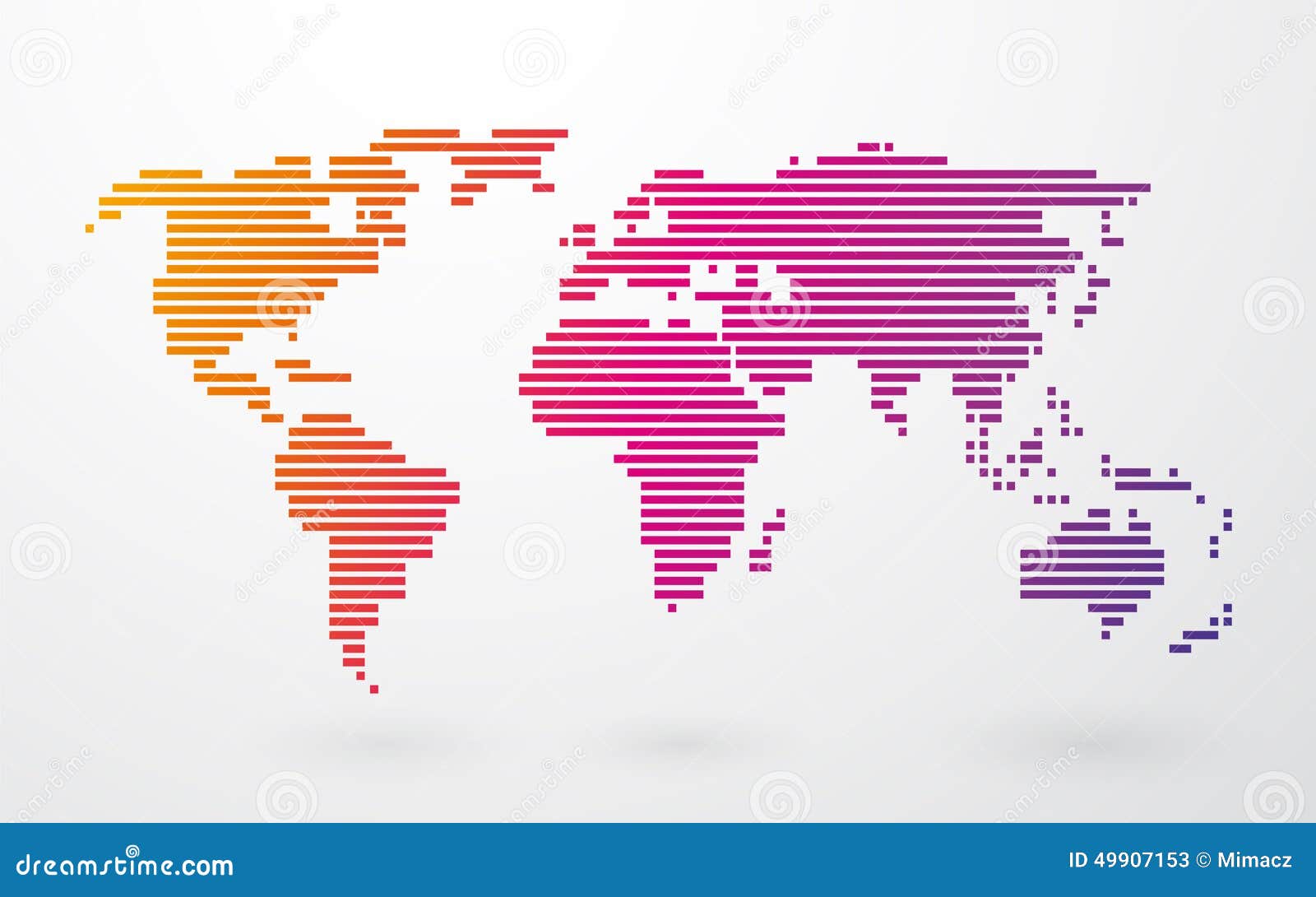World Map With Stripes Diagonal Pattern Textured. Flat Earth, Globe ...