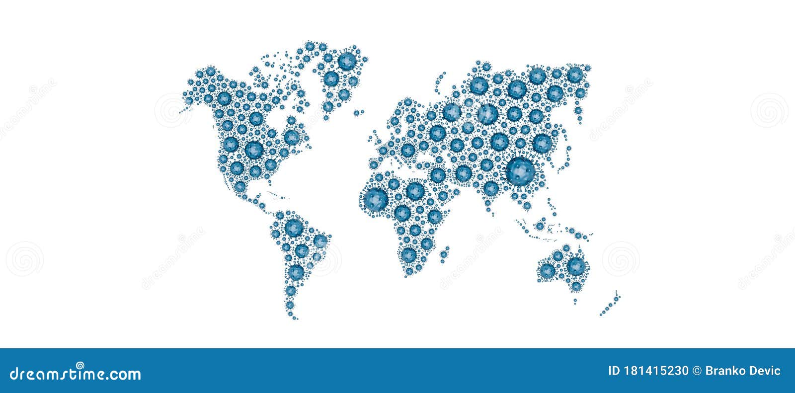 World Map Made of Viruses. Virus Epidemic Global Spreading Concept 3d ...