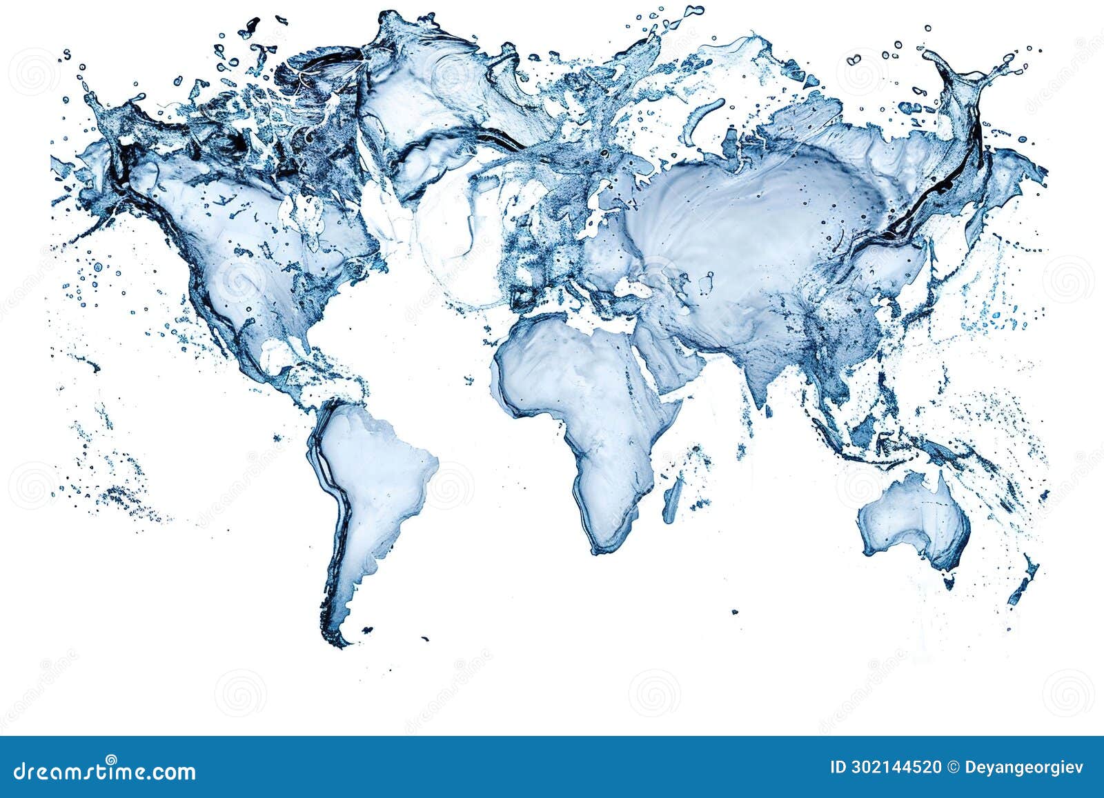 World Map Made of Water. White Isolated Design Element Stock ...